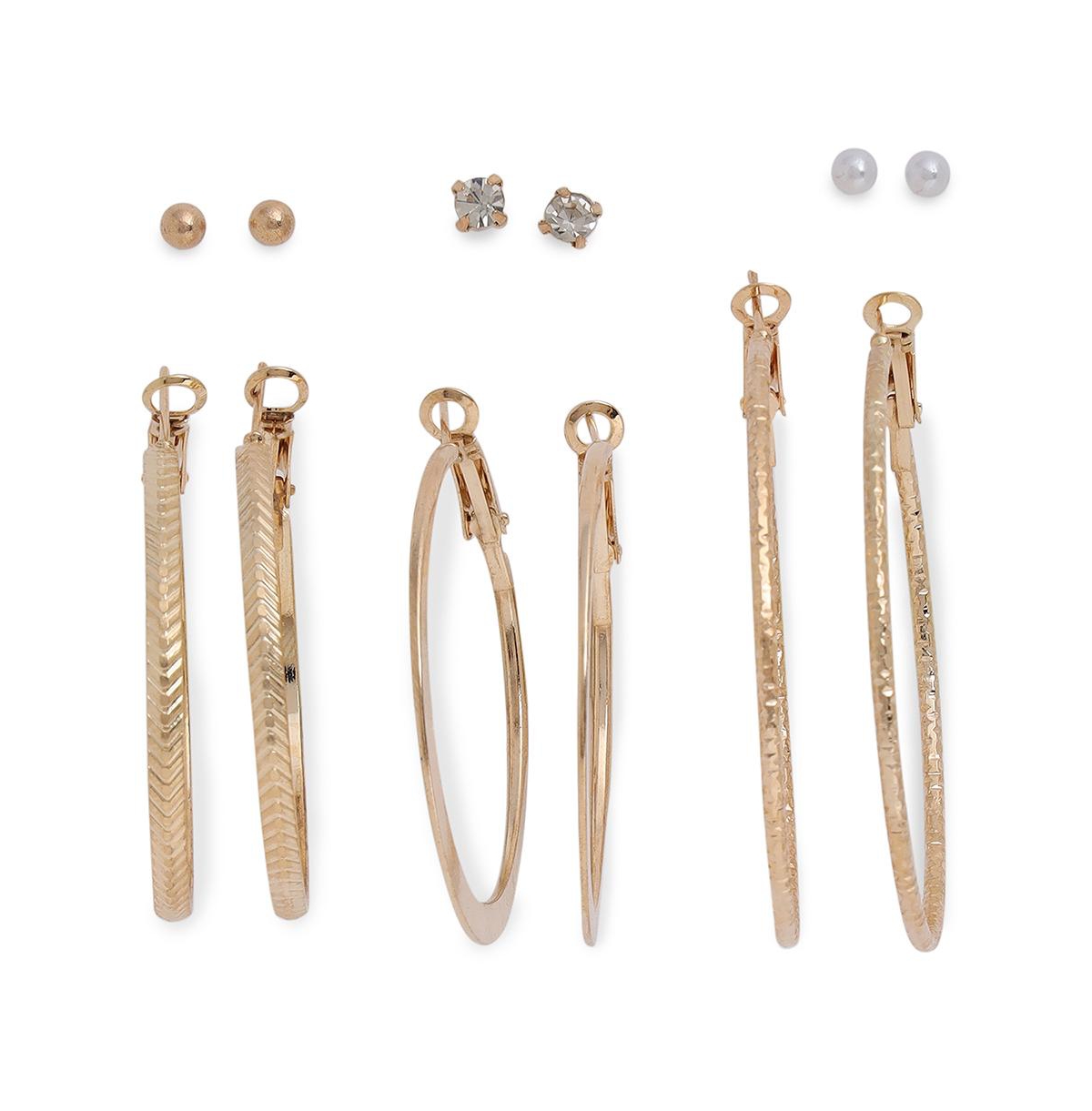 Click here for Sohi Womens Everyday Hoop Earrings Set - Gold prices