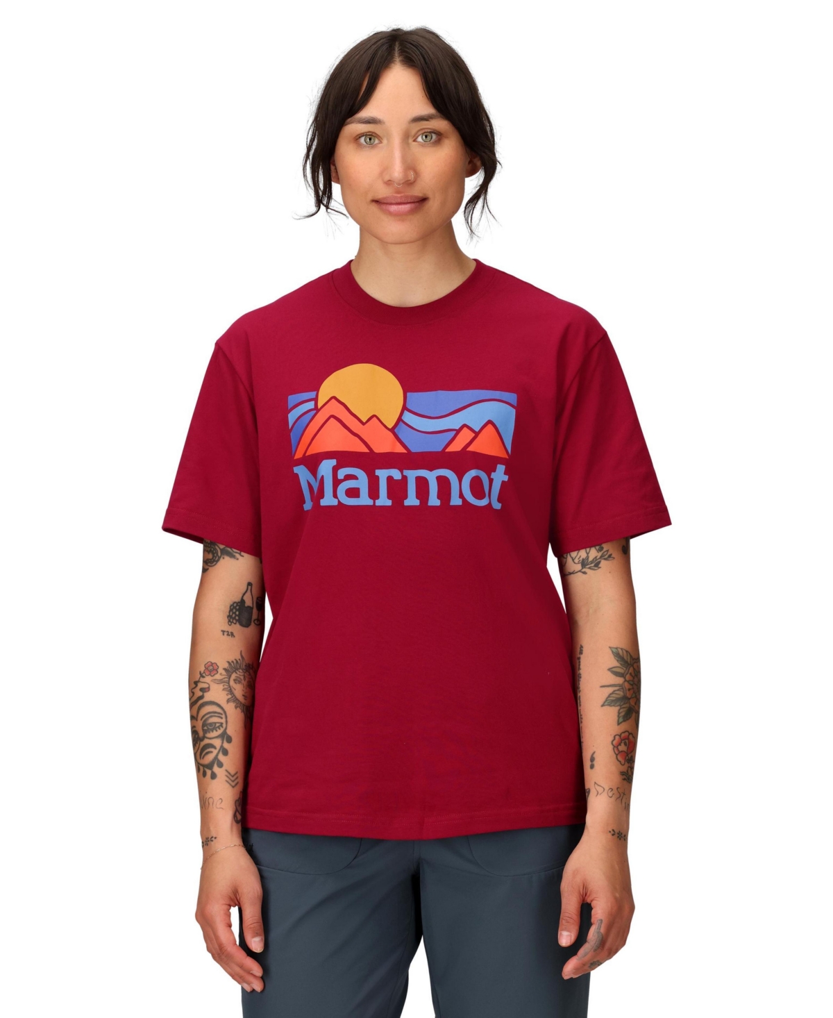 Click here for Marmot Womens Short Sleeve Crewneck T-Shirt - Red... prices