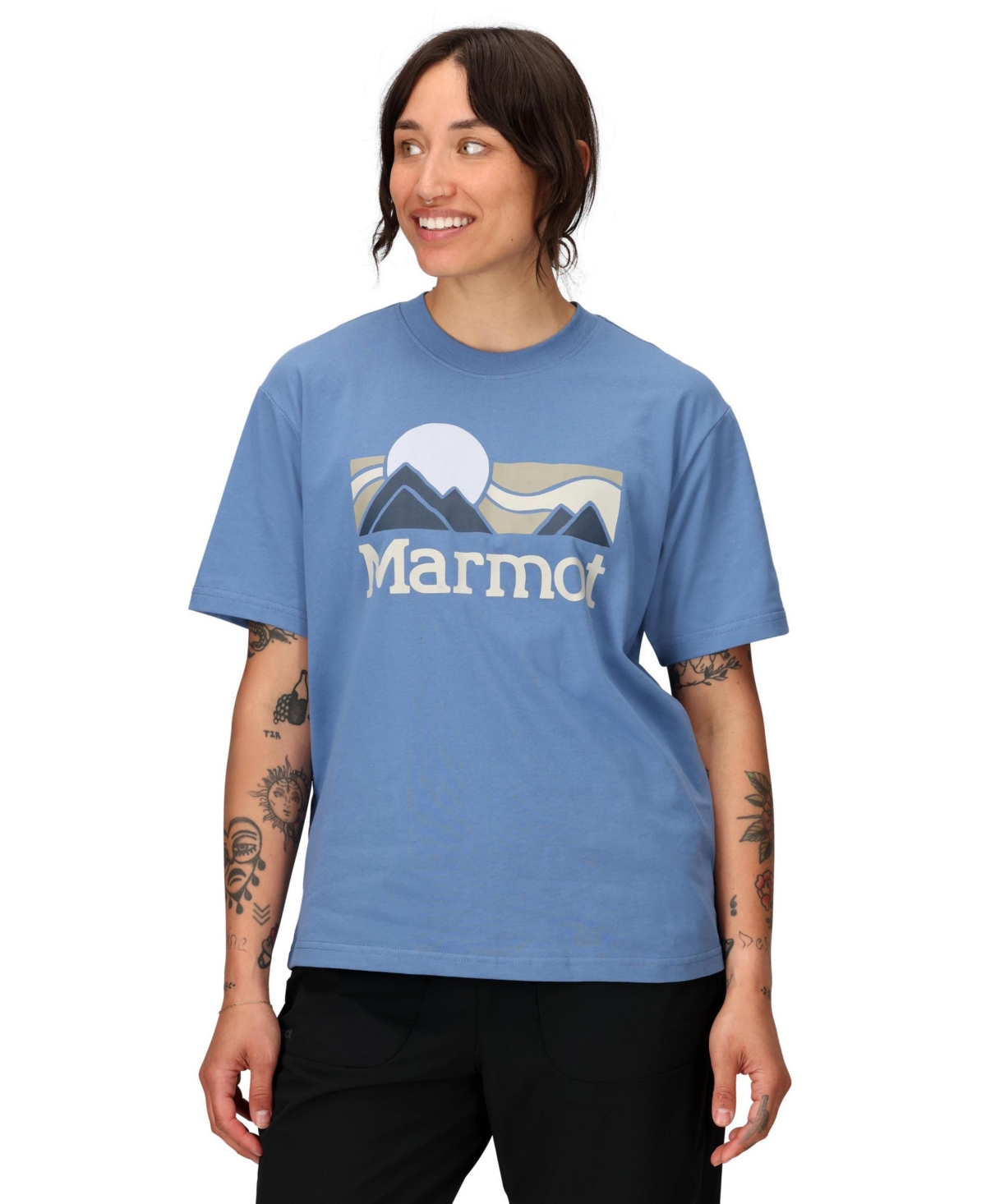 Click here for Marmot Womens Short Sleeve Crewneck T-Shirt - Rain... prices