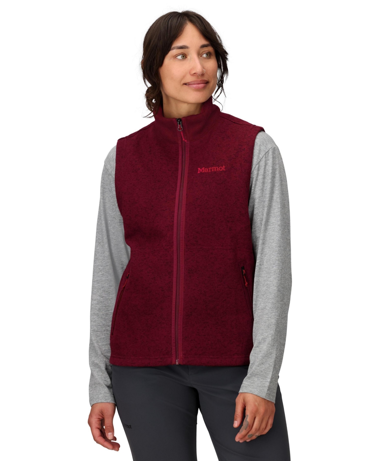 Click here for Marmot Womens Drop Lined Collar Vest - Acai Berry prices