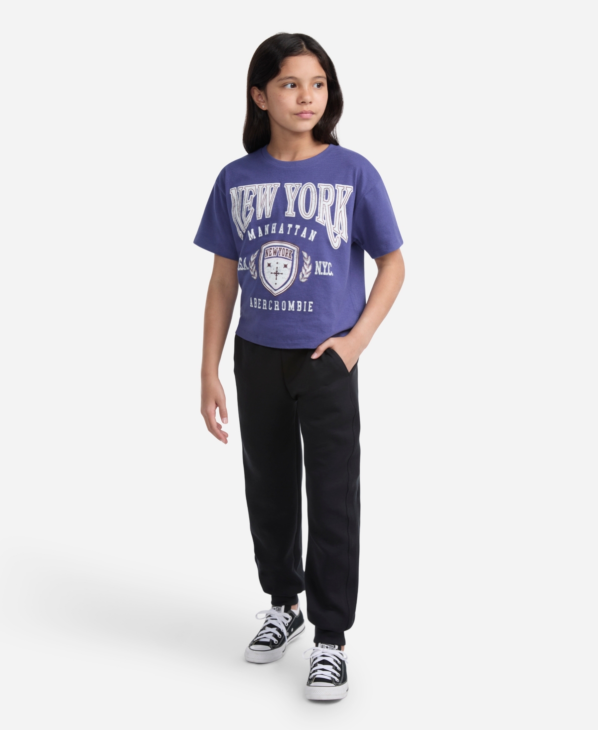 Click here for abercrombie kids Girls Neo Knit Joggers - Black prices