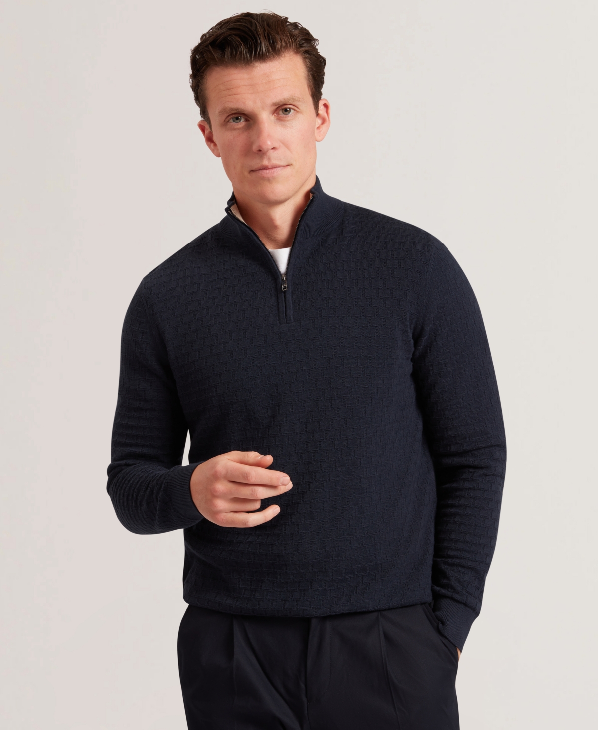 Click here for Ted Baker Mens Jeremee T Stitch Half Zip Long Slee... prices
