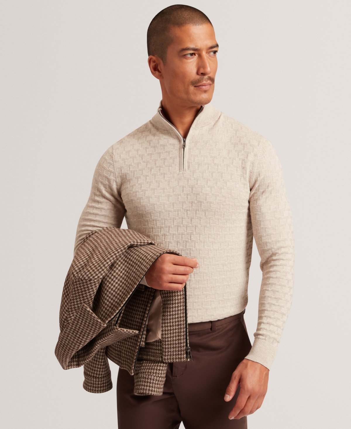 Click here for Ted Baker Mens Jeremee T Stitch Half Zip Long Slee... prices