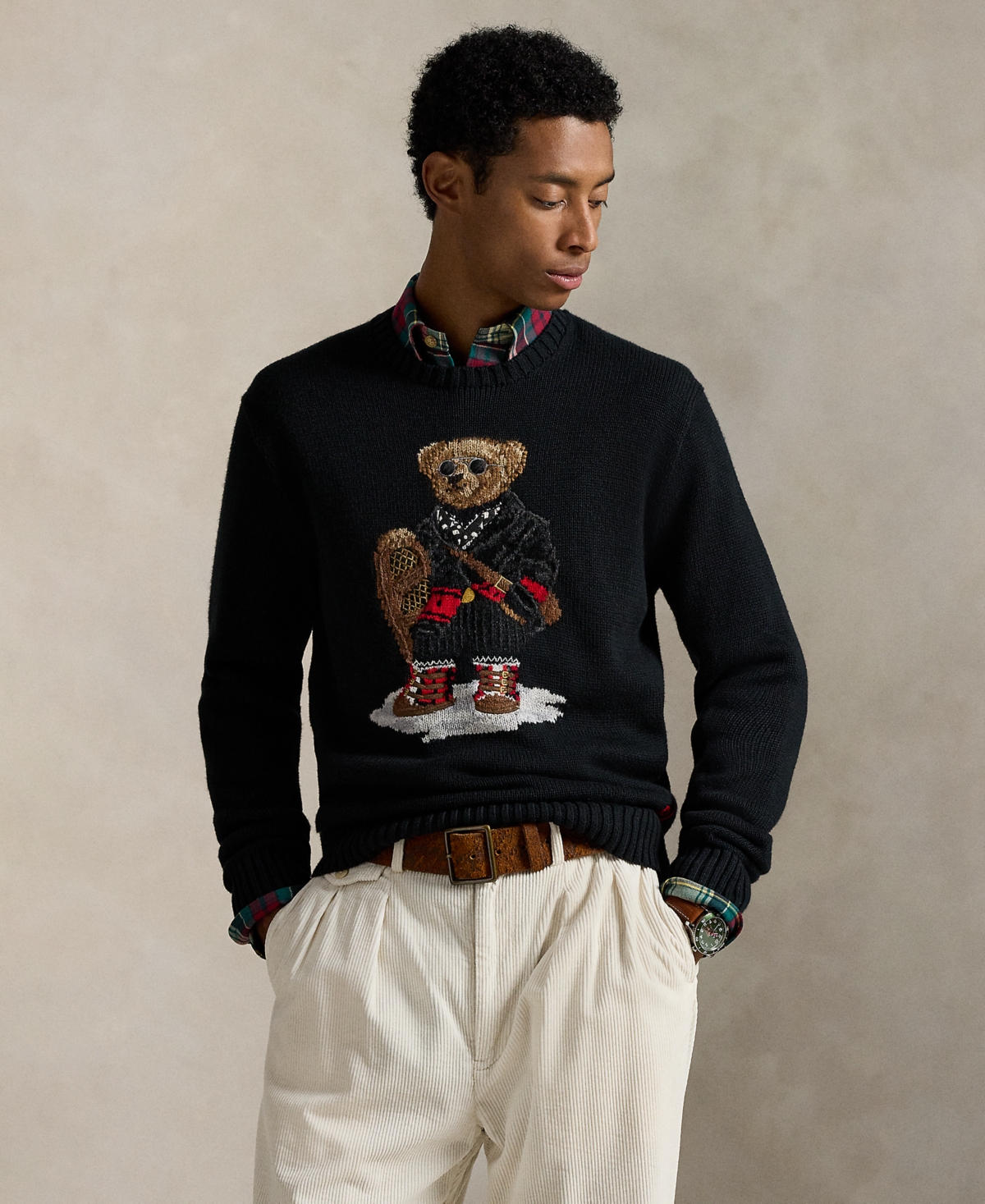 Click here for Polo Ralph Lauren Mens Bear Print Crewneck Long Sl... prices