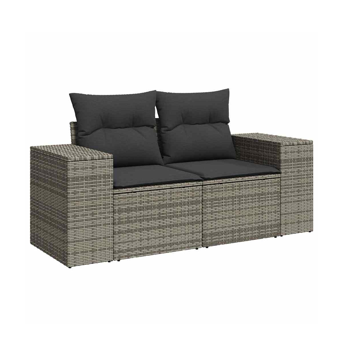 Click here for Garden Sofa Grey Pe rattan Medium Adjustable Feet... prices