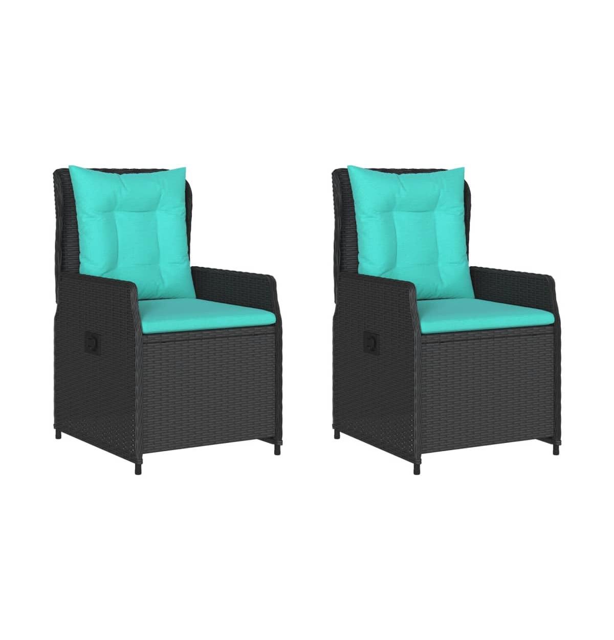 Click here for Reclining Patio Chair Black Pe rattan Medium Adjus... prices