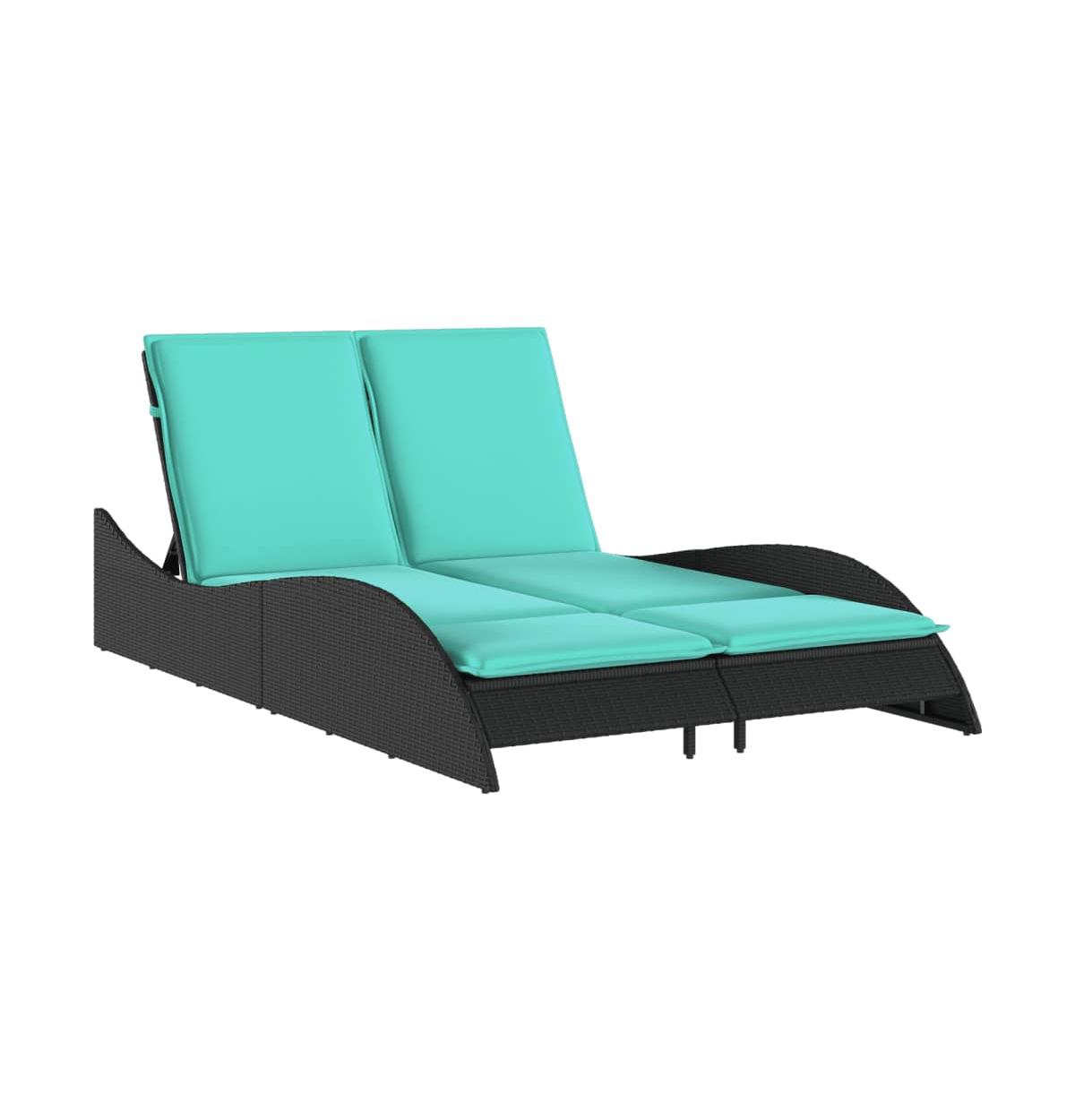 Click here for Sun Lounger with Cushions Black 44.9"x80.7&#x... prices