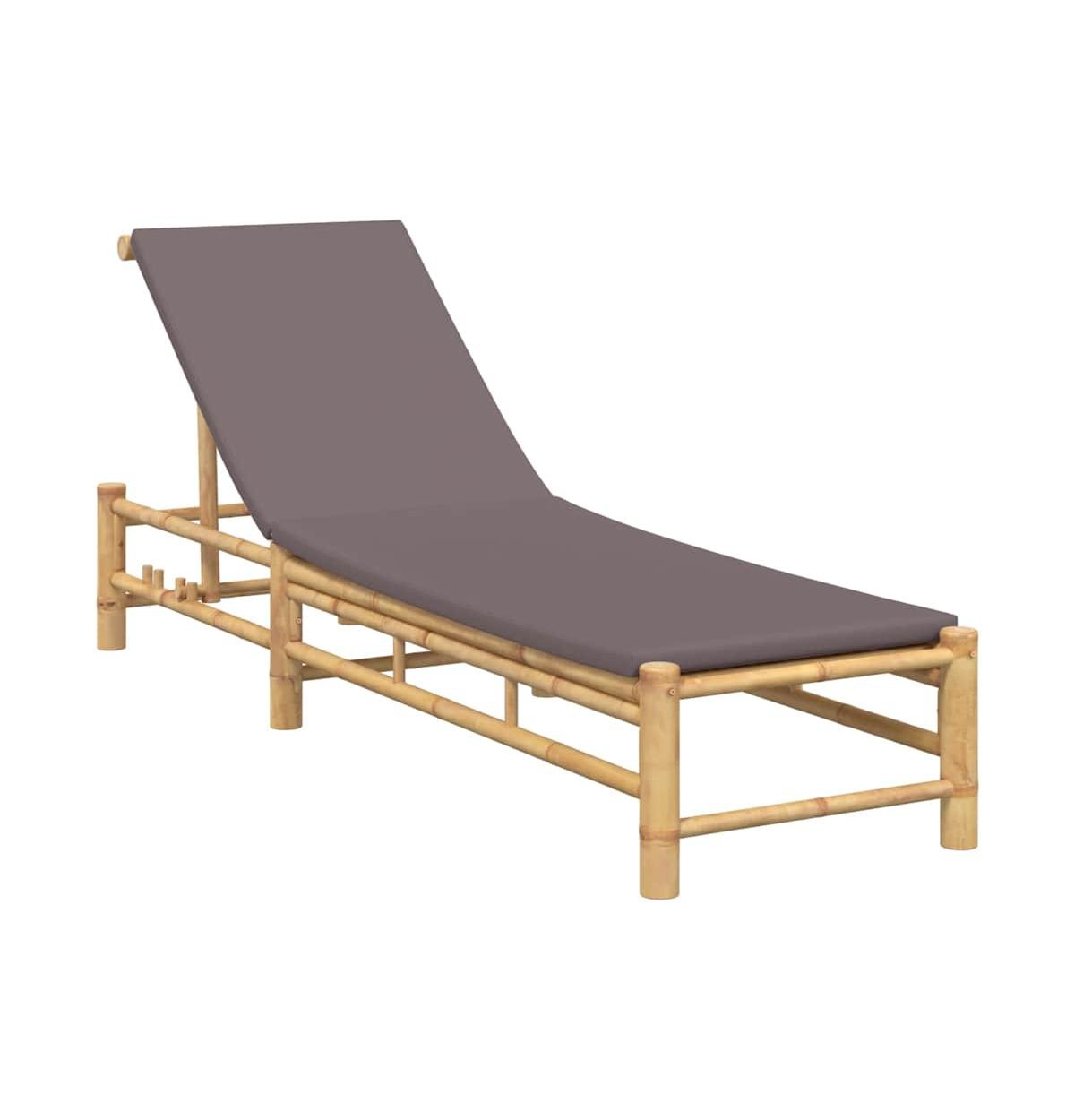 Click here for vidaXL Sun Lounger Bamboo  Dark Grey Bamboo  100 p... prices