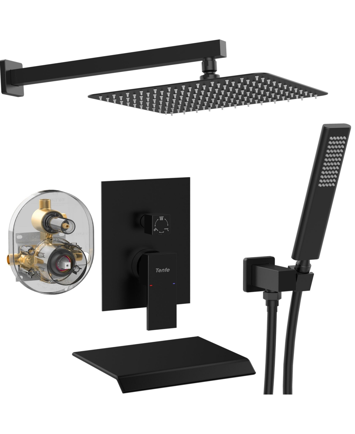 Click here for Rainsken Male Npt Black Shower System  12 Inch Sho... prices