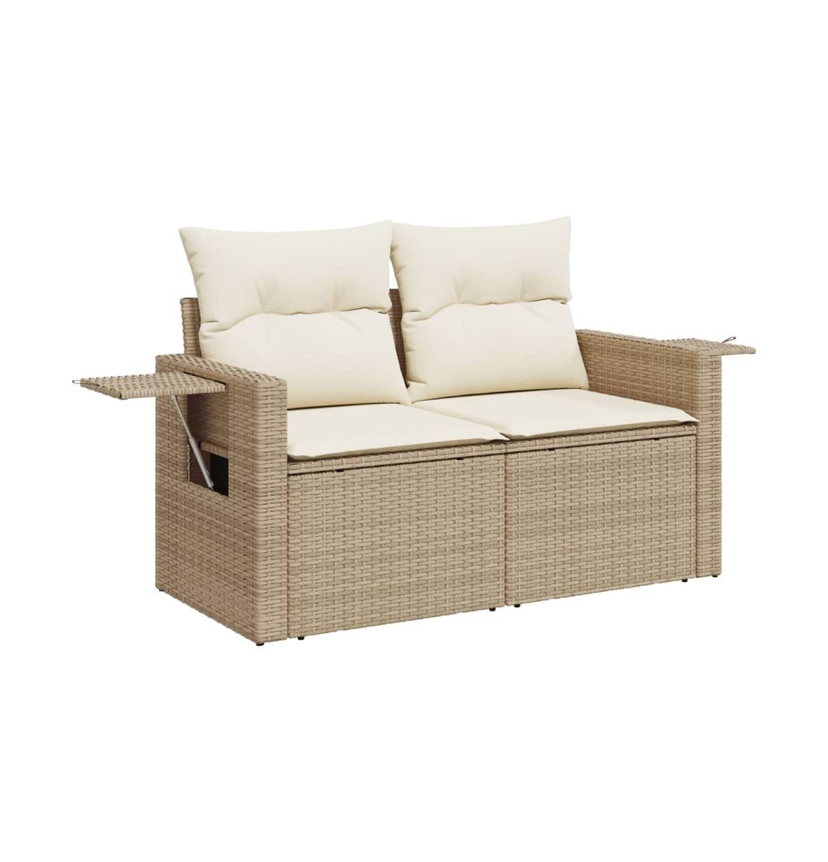 Click here for Garden Sofa Beige Pe Rattan Medium Adjustable Armr... prices
