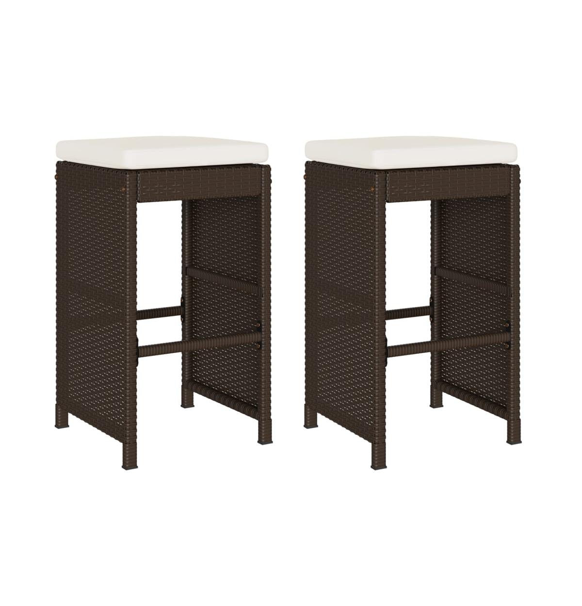 Click here for Garden Bar Stool Set of 2 Brown Cream white - Brow... prices