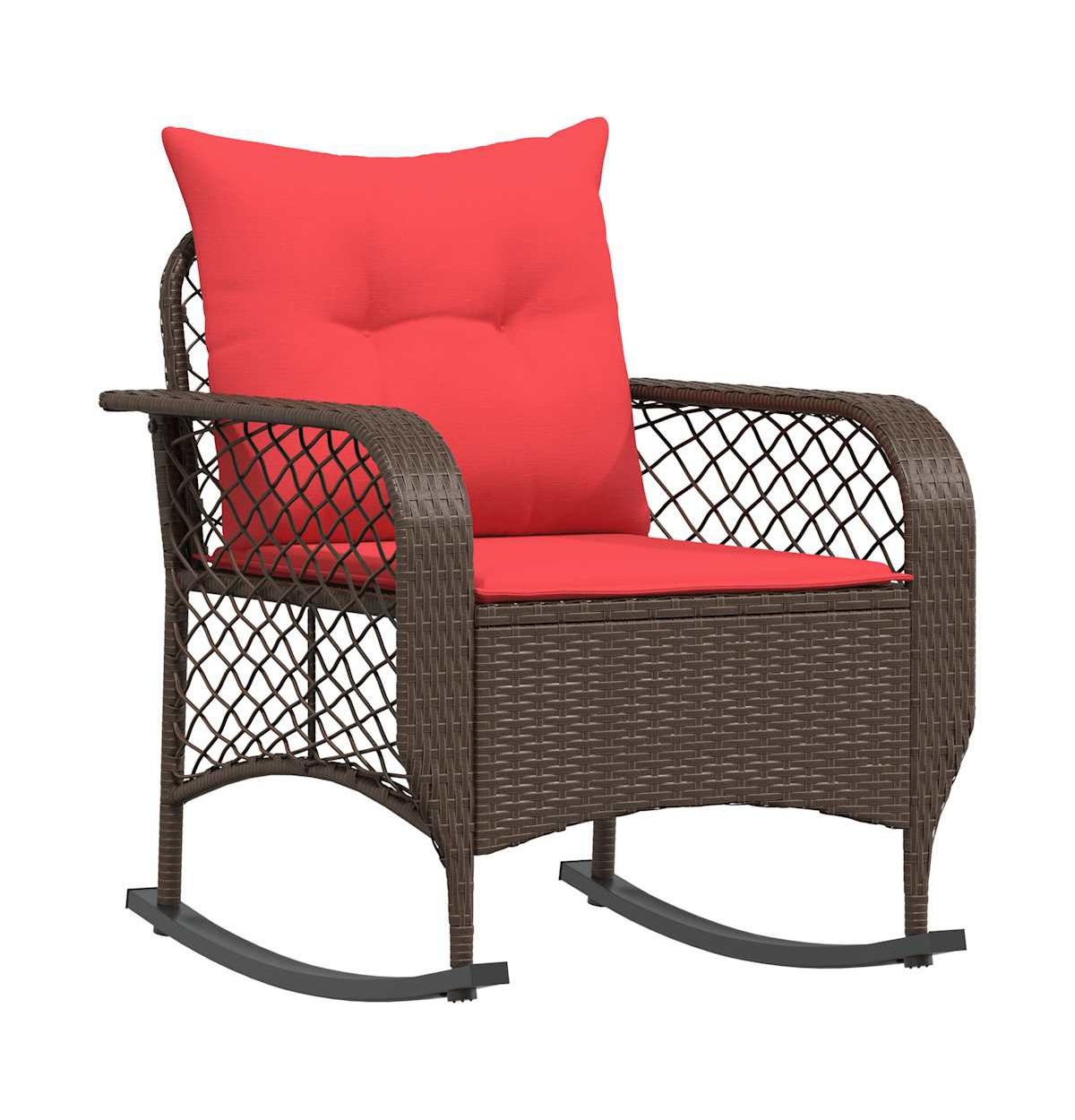 Click here for Patio Rocking Chair Brown Pe rattan  powder-coated... prices