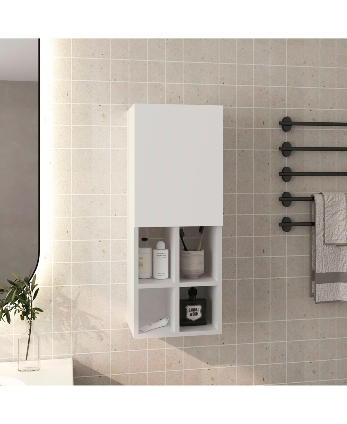 Click here for Depot E-Shop Kinta Wall Cabinet  1 Door  6 Shelves... prices