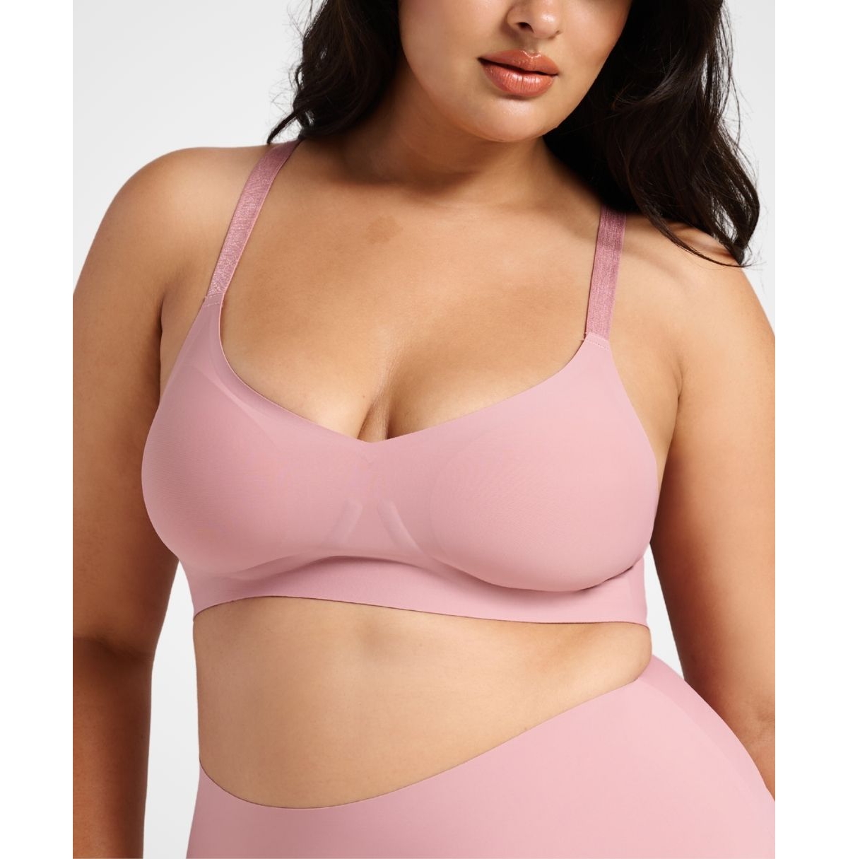 Click here for Siella Womens Invisible V-Neck Padded Bra - Dusty... prices