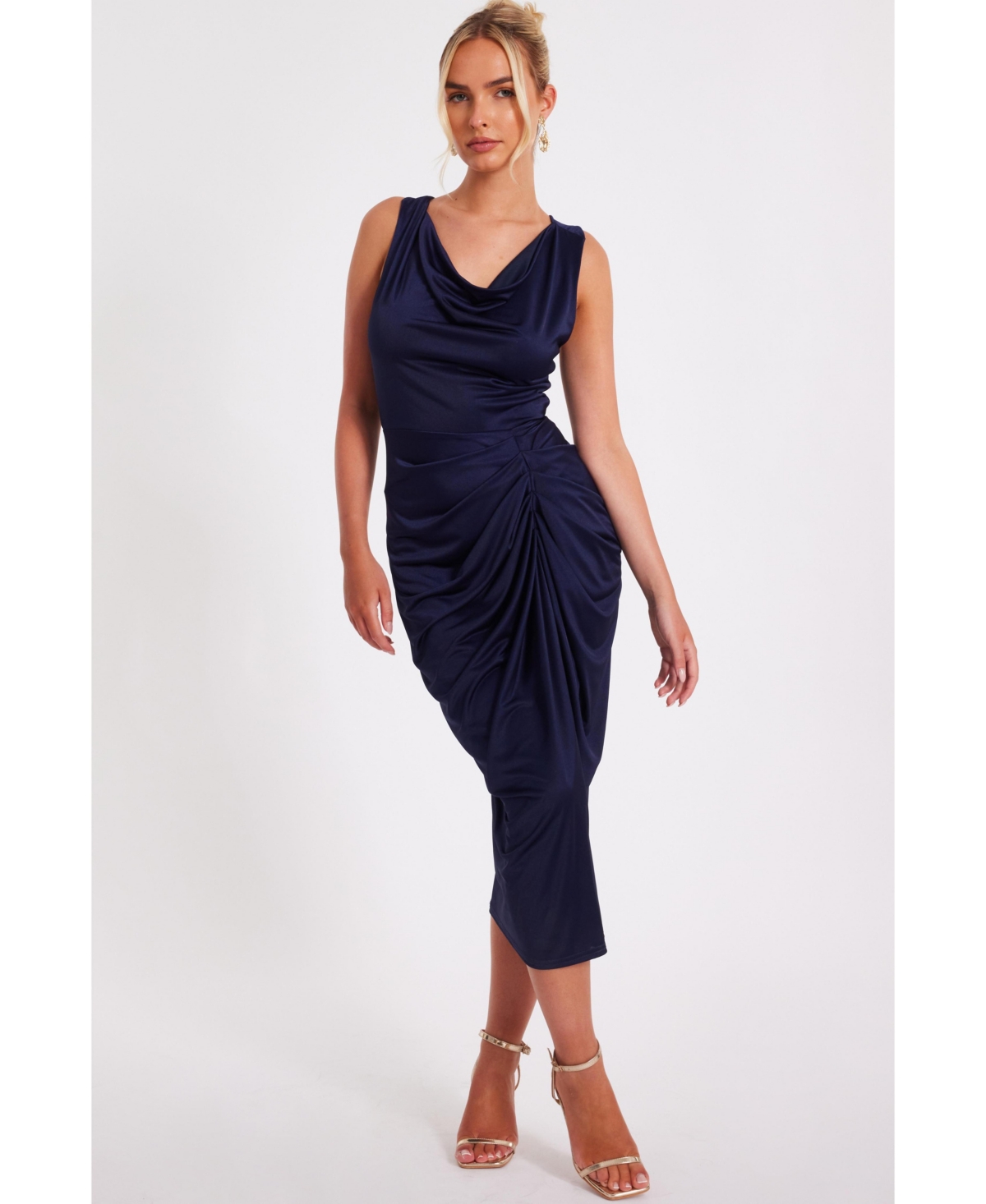 Click here for Quiz Womens Disco Cowl Hardware Detail Back Ruched... prices