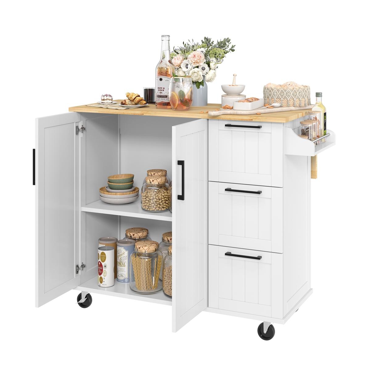 Click here for Kitchen Cart with Wood Top and Drop Leaf Breakfast... prices