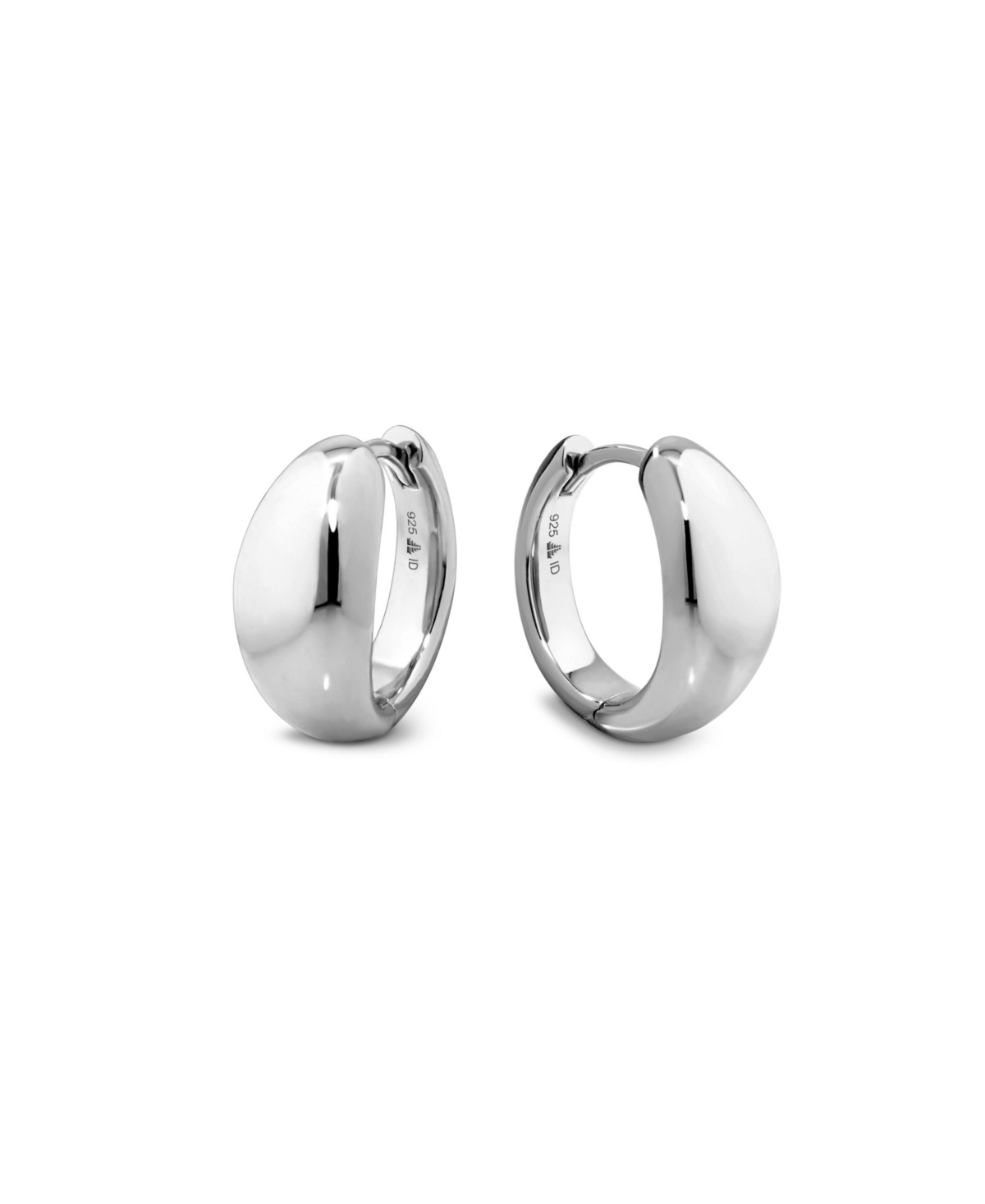 Click here for Devata Dome Hoop Earrings in Rhodium Plated Sterli... prices