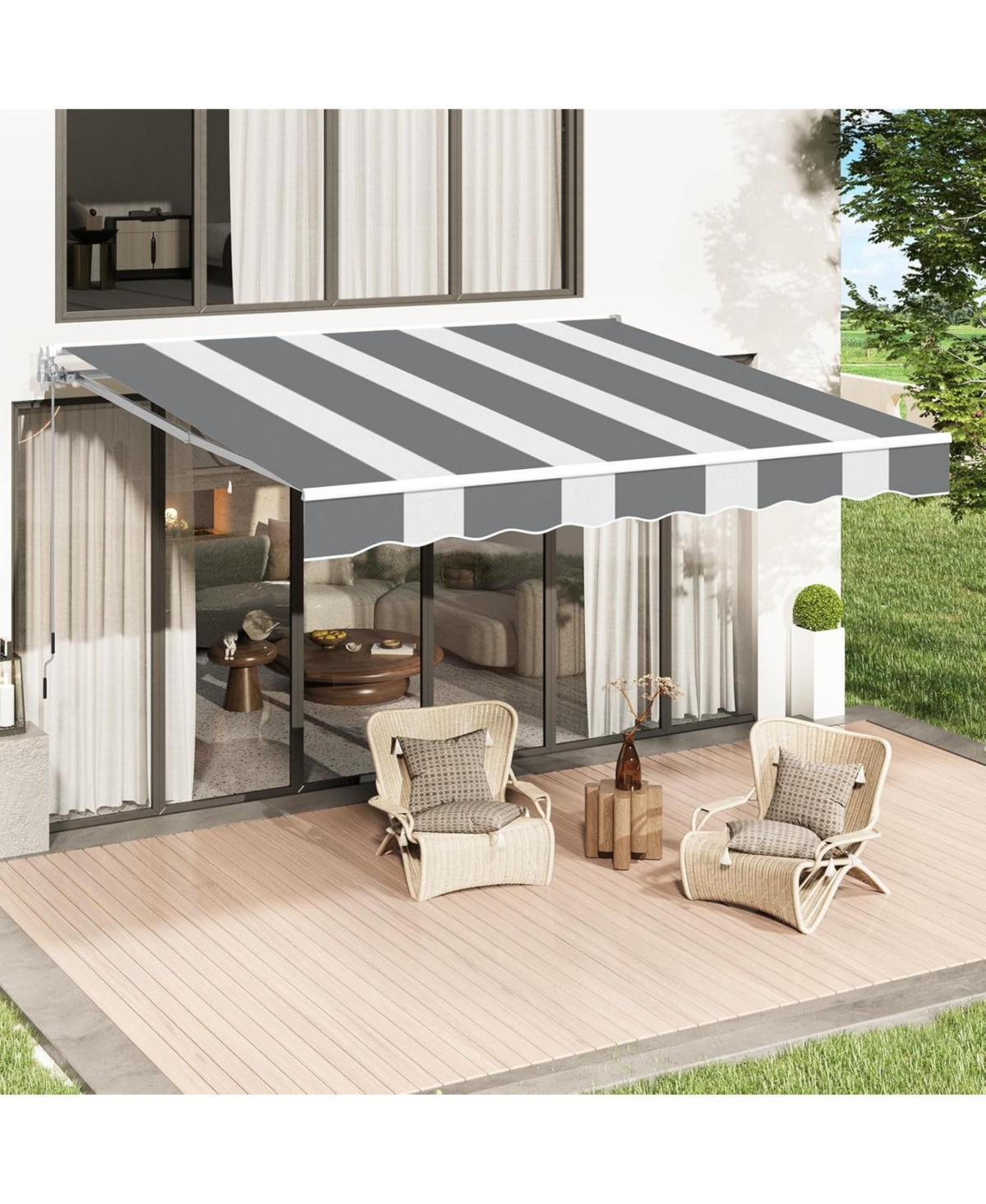 Click here for Aecojoy 8.2x6.5 Manual Retractable Awning Sun Shad... prices
