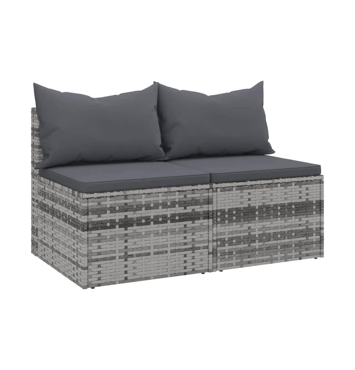 Click here for Garden Middle Sofa Grey Pe rattan  powder-coated s... prices