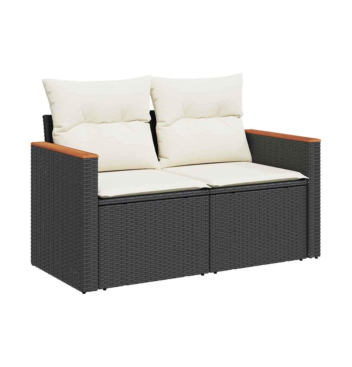 Click here for vidaXL Garden Sofa Black and Cream White prices