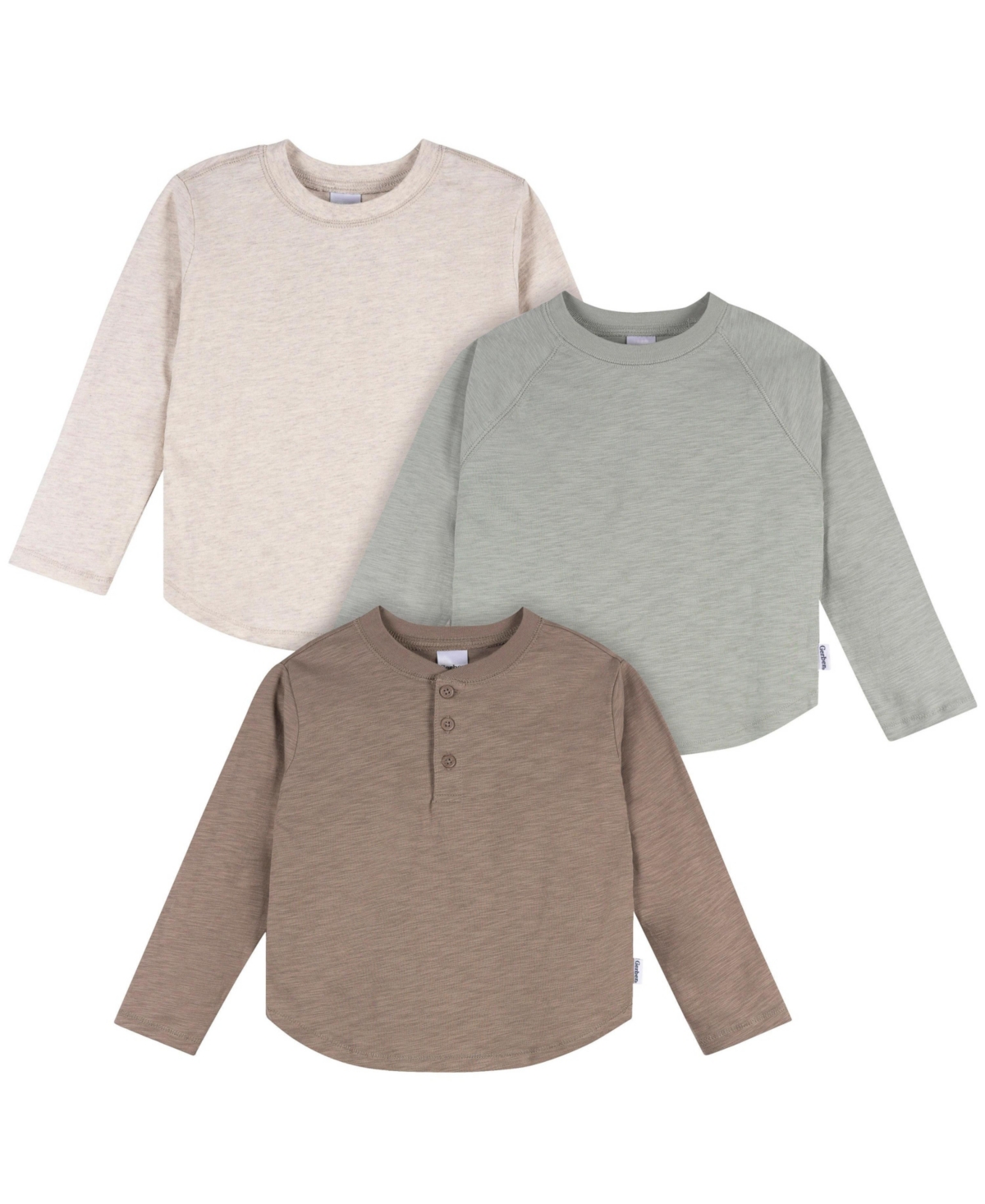 Click here for Gerber Baby Boys 3-Pack Long Sleeve Shirts - Green prices