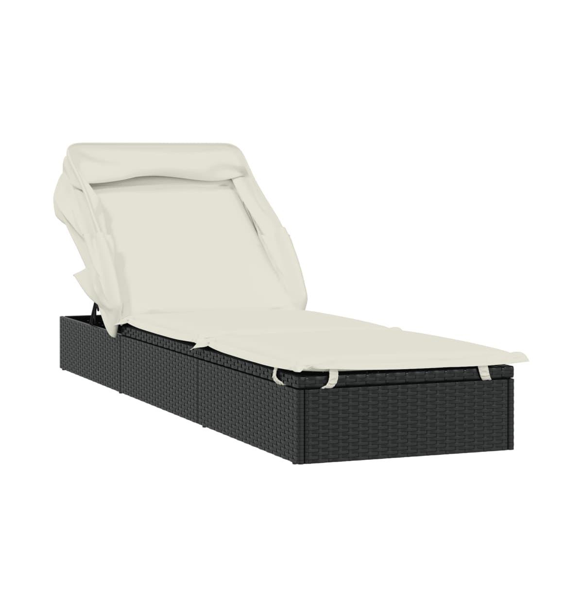 Click here for Sunbed Black Poly Rattan 83.9 in x 24.8 in x 38.2... prices