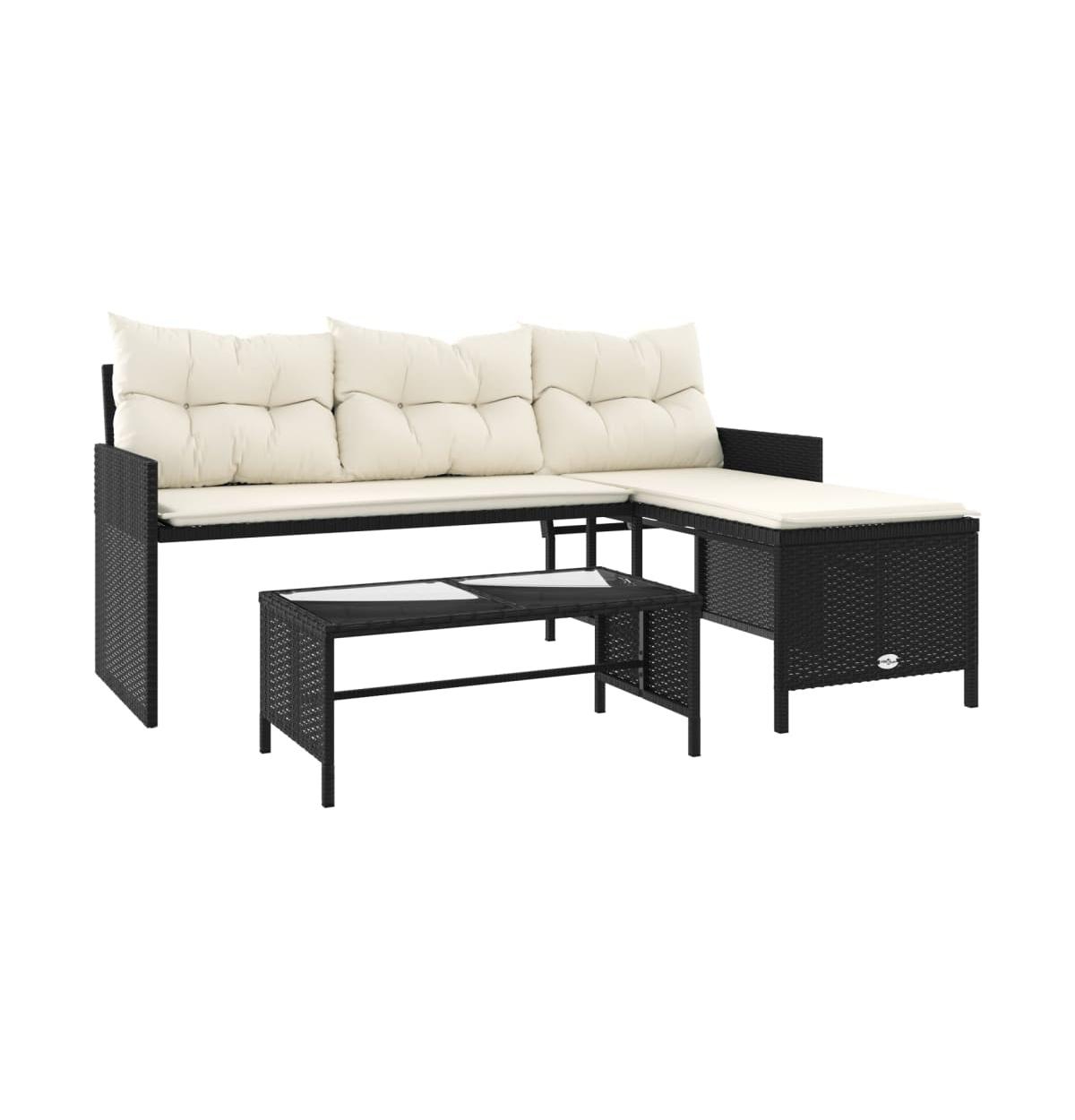 Click here for vidaXL Garden Sofa Black  Cream White - Black prices