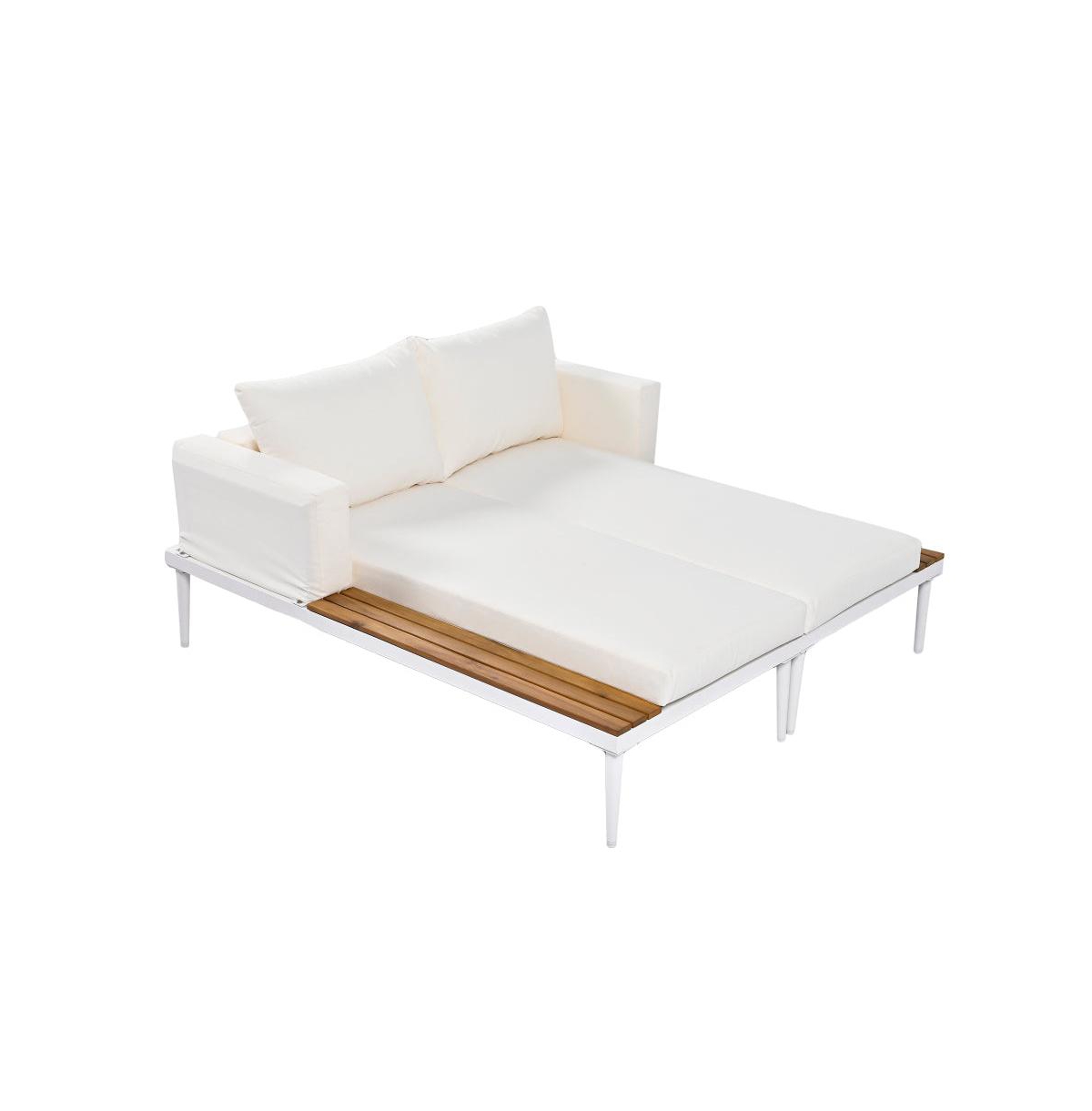 Click here for Chic Crate - Beige 2 in 1 Padded Chaise Lounges fo... prices