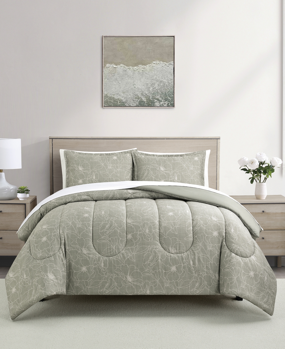 Click here for Sunham Julia Floral 3-Pc. Comforter Sets - Green prices