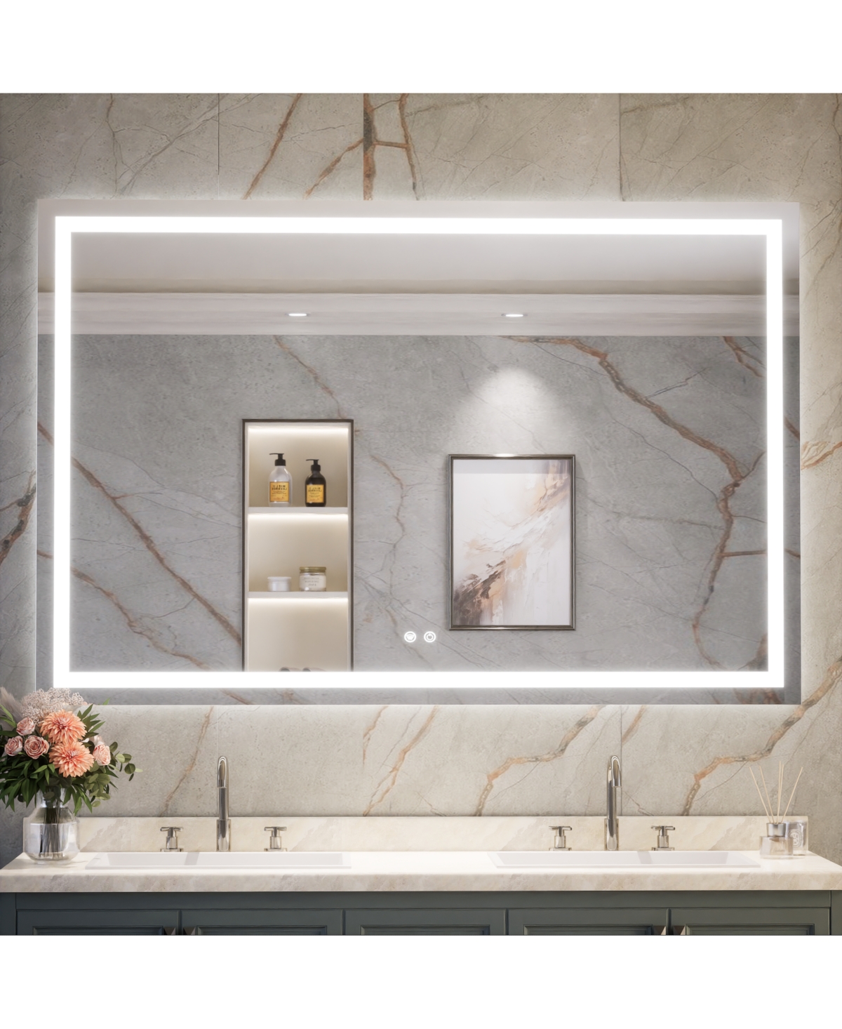 Click here for keonjinn Inch Led Bathroom Vanity Mirror Tempered... prices