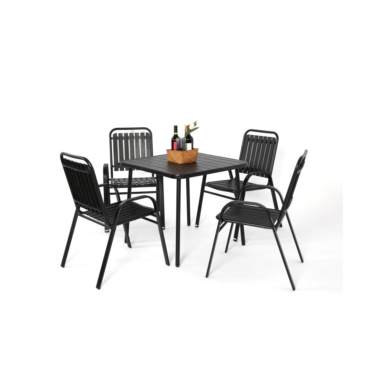 Click here for Chic Crate-5-Piece Steel Table & Plastic Chair Out... prices