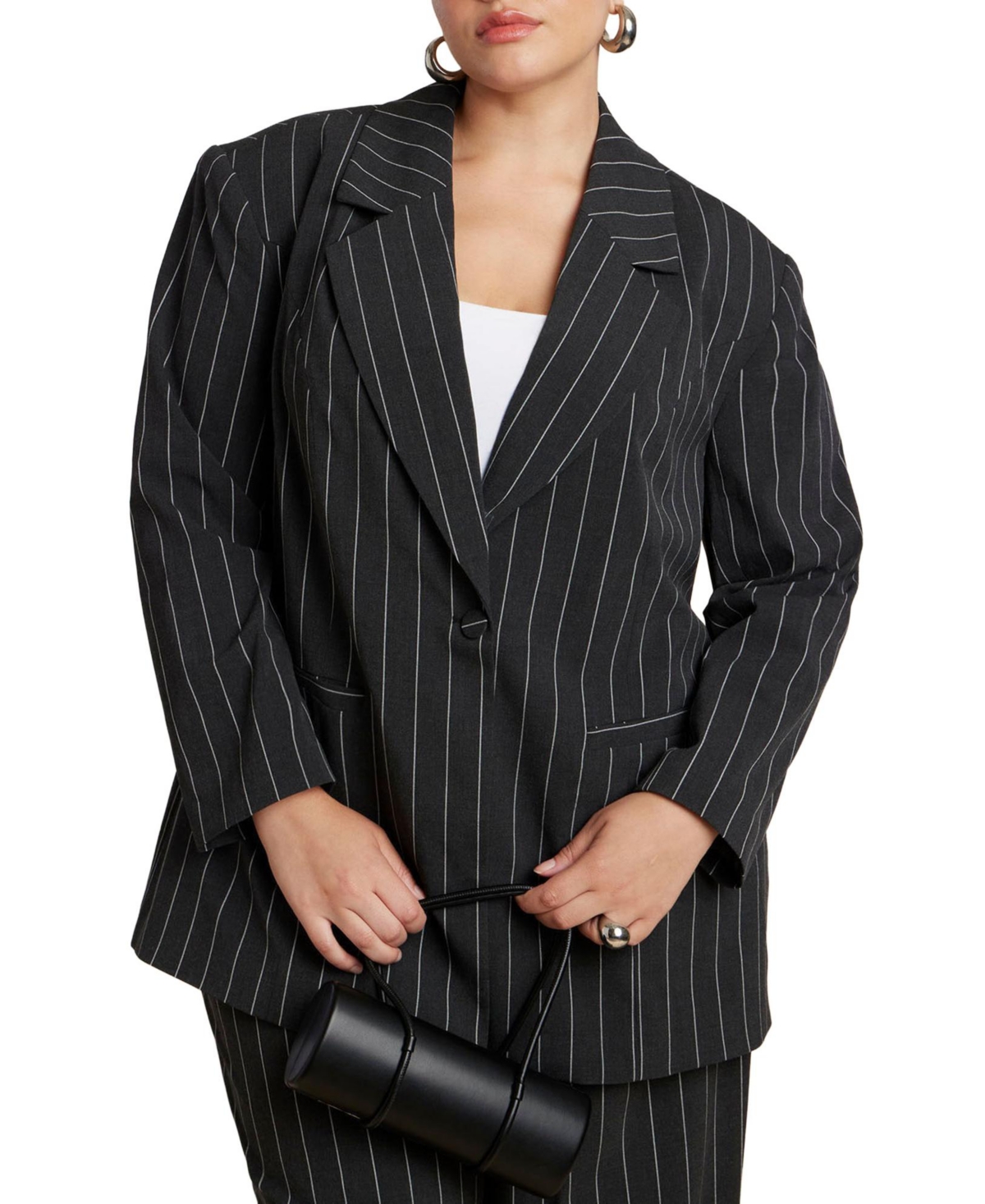 Click here for Eloquii Womens Nipped Waist Blazer With Back Adjus... prices