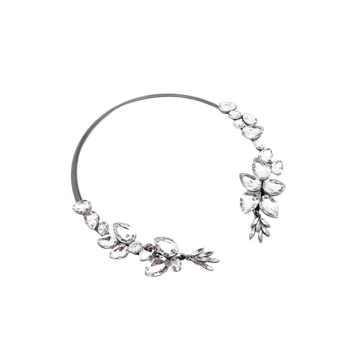 Click here for Sohi Rhinestone Collar Necklace - Silver prices