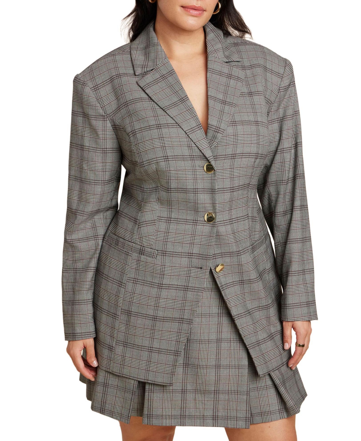 Click here for Eloquii Womens Nipped Waist Blazer With Back Adjus... prices