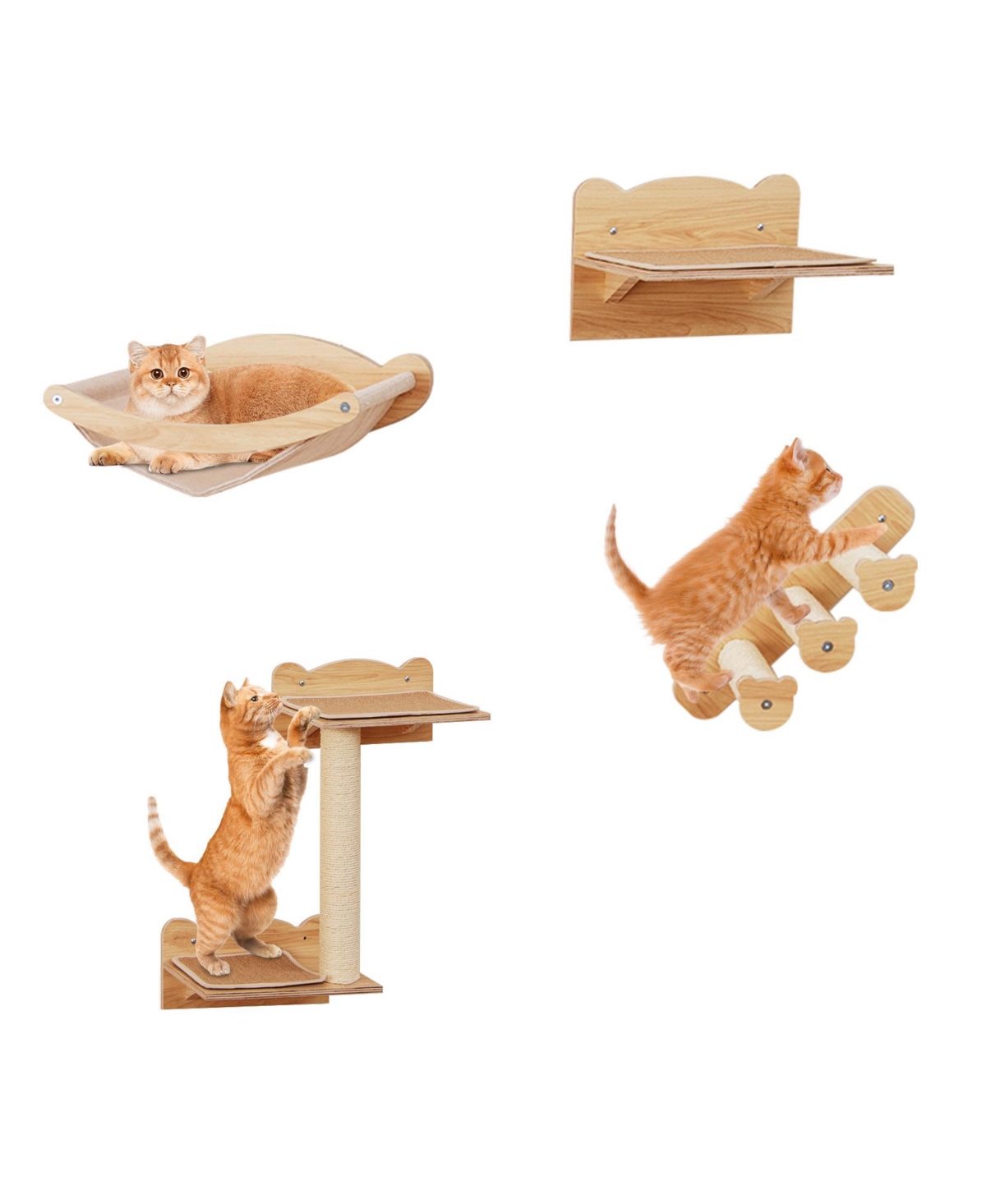 Click here for Gymax Cat Wall Shelves w/ Hammock 2-step Cat Tree... prices