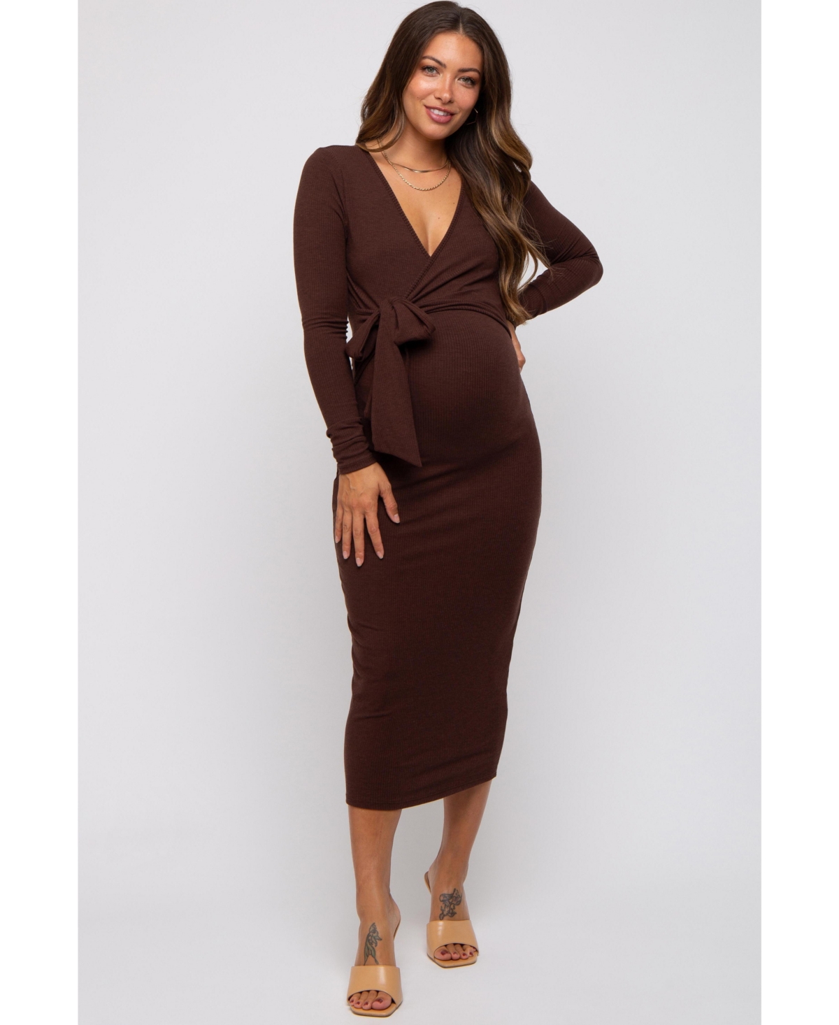 Click here for Pinkblush Forest Green Ribbed Long Sleeve Maternit... prices