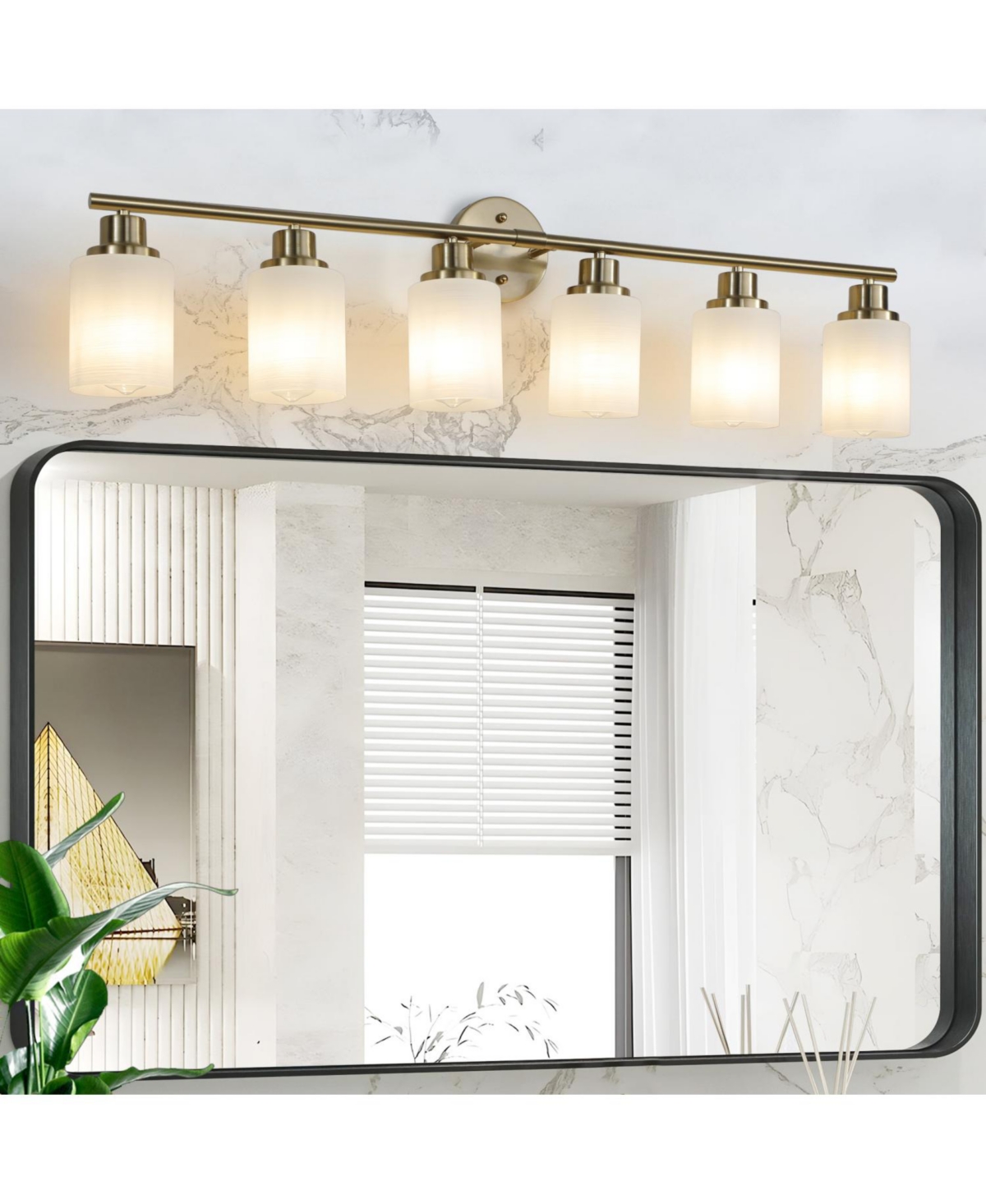 Click here for Streamdale Furniture 6-Light Golden Bathroom Vanit... prices