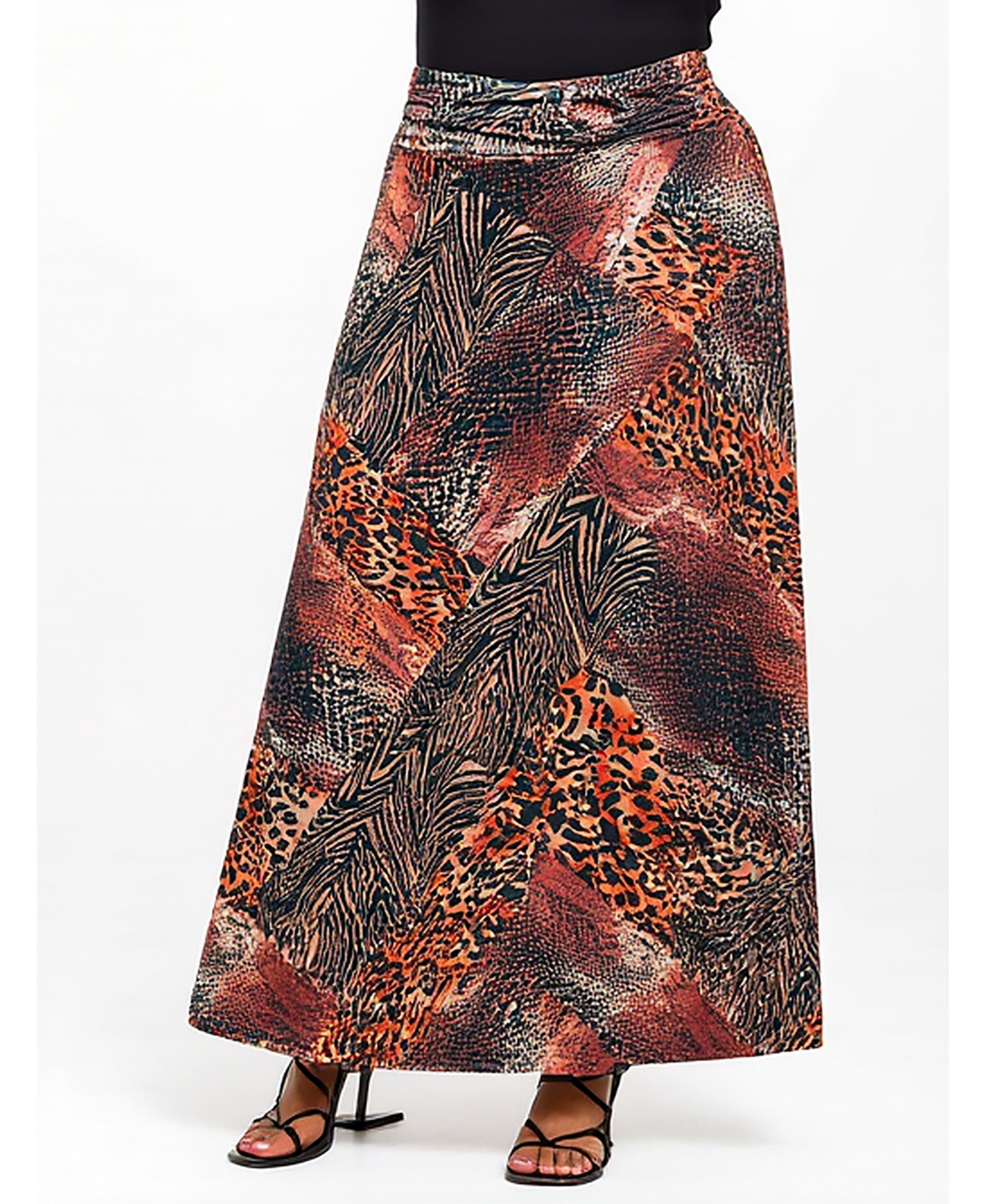 Click here for 24seven Comfort Apparel Plus Size Brown Animal Pat... prices