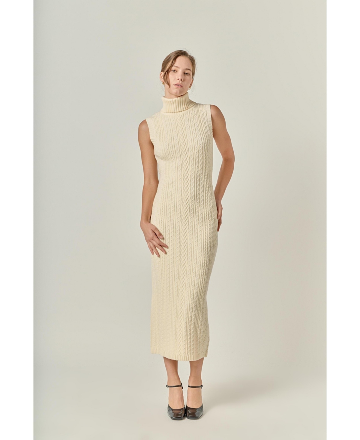 Click here for English Factory Womens Cable Knit Mock Neck Midi D... prices