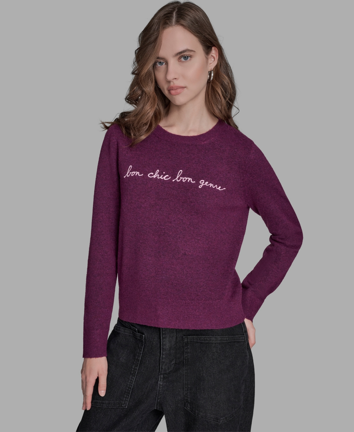 Click here for Bcbg Womens Bon Chic Genre Long Sleeve Sweater - F... prices