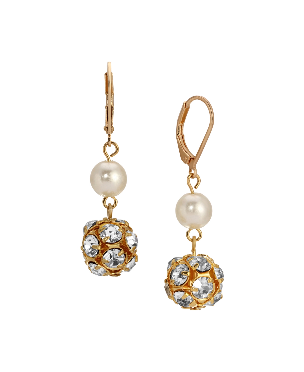 Click here for 2028 Gold Faux Cultivated Pearl Bead Drop Earrings... prices