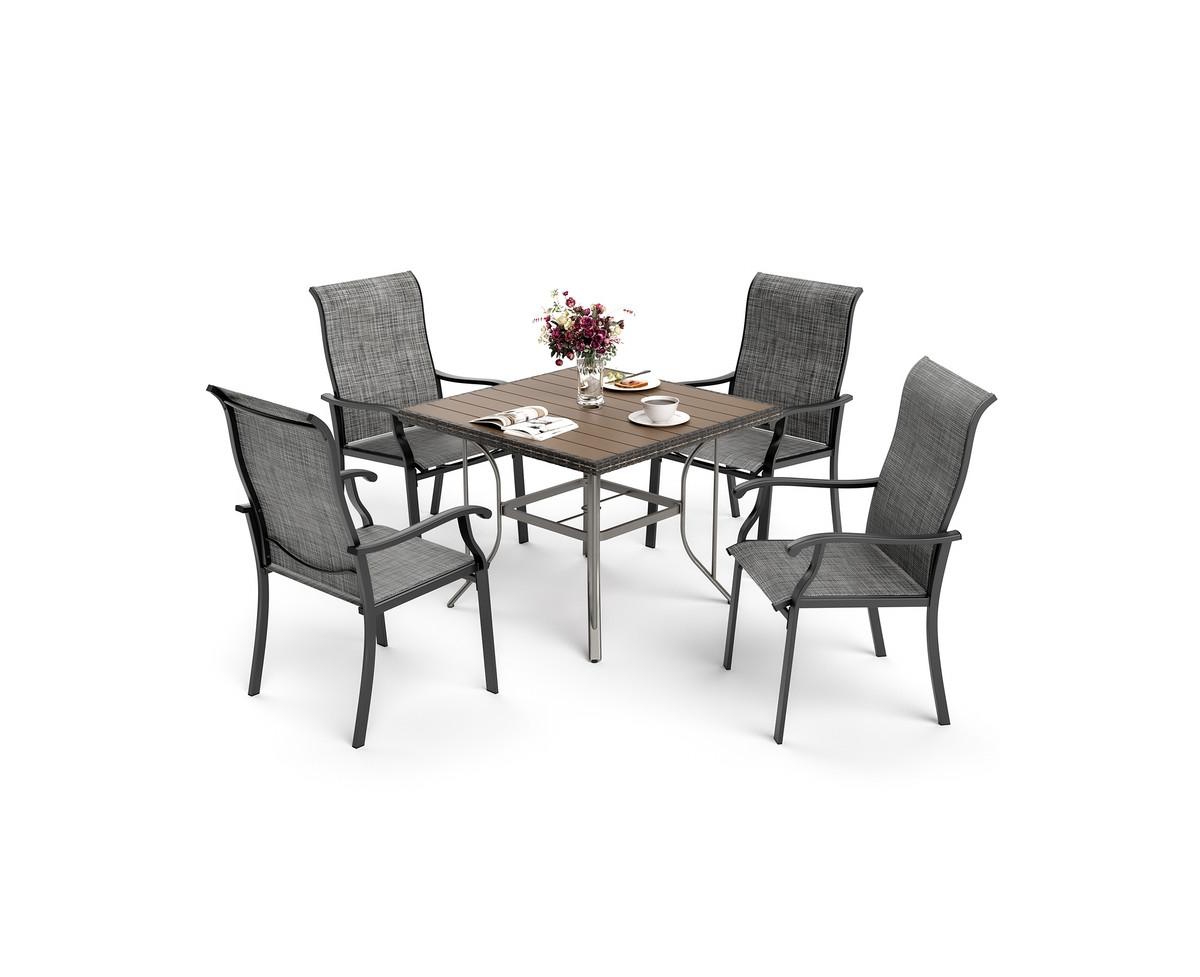 Click here for Pamapic Outdoor 5-Piece Metal Patio Dining Set wit... prices