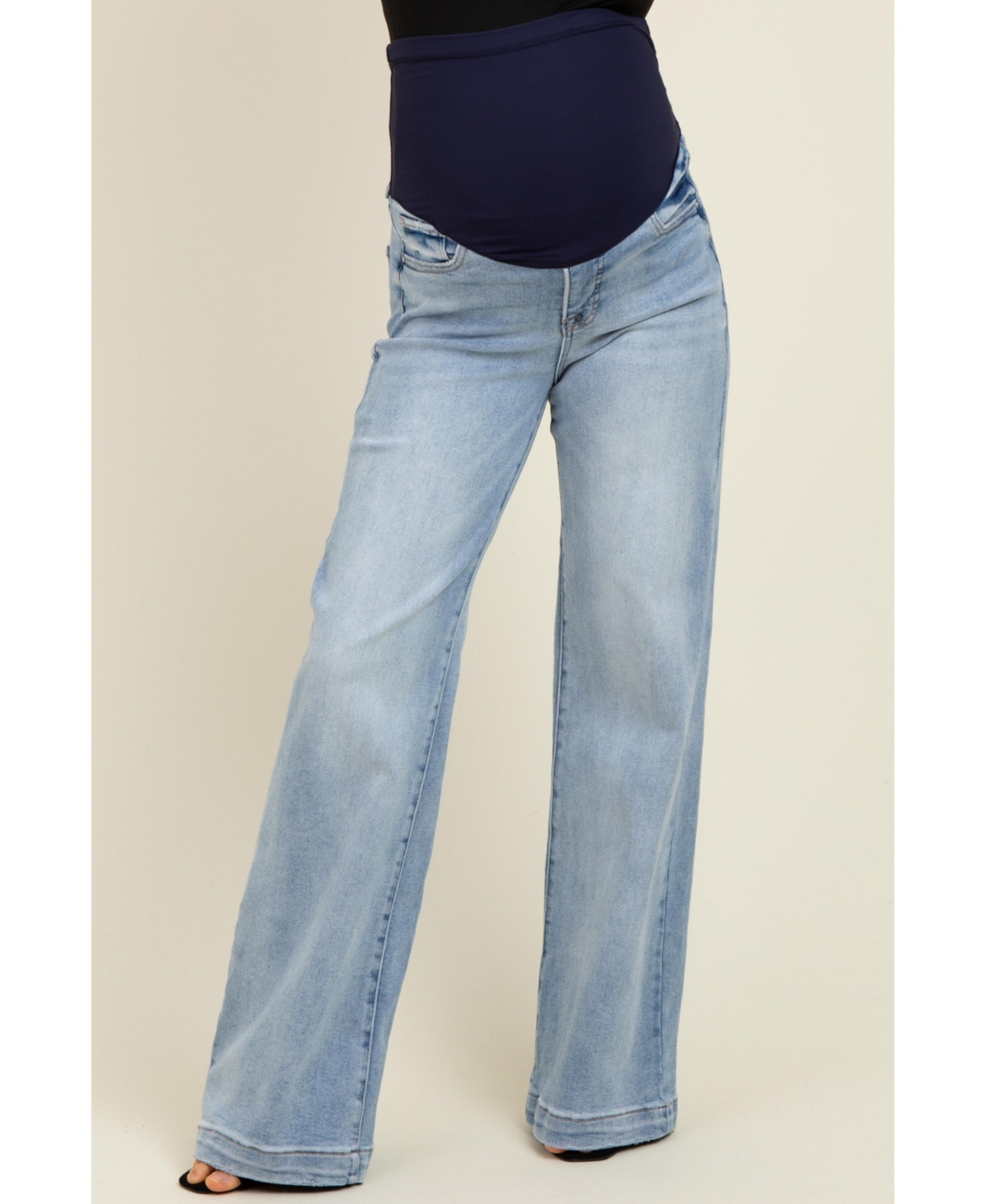 Click here for Pinkblush Maternity Light Blue Vintage Wash Wide L... prices