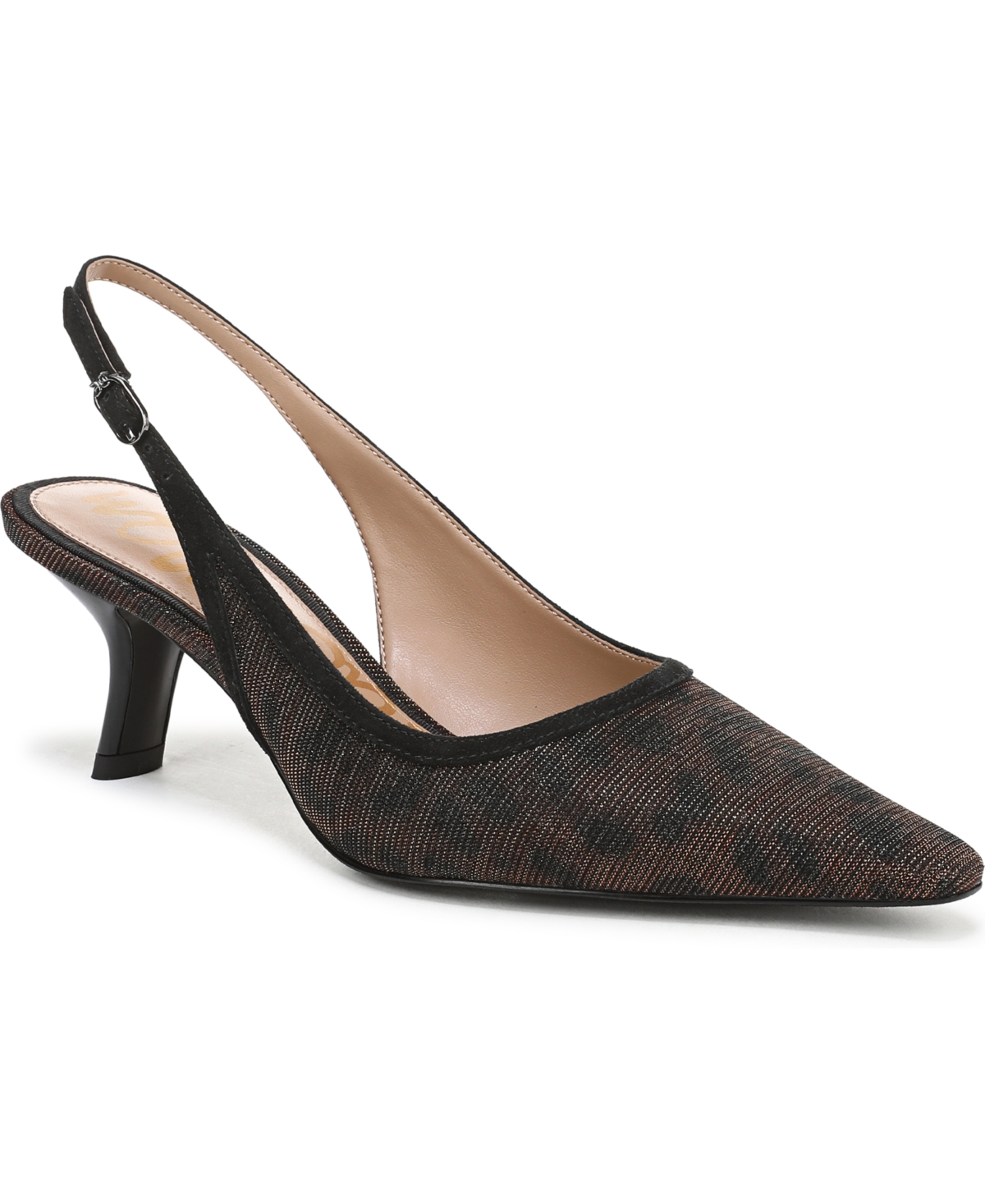 Sam Edelman Womens Bianka Slingback Kitten-Heel Pumps - Gilded Leopard Print