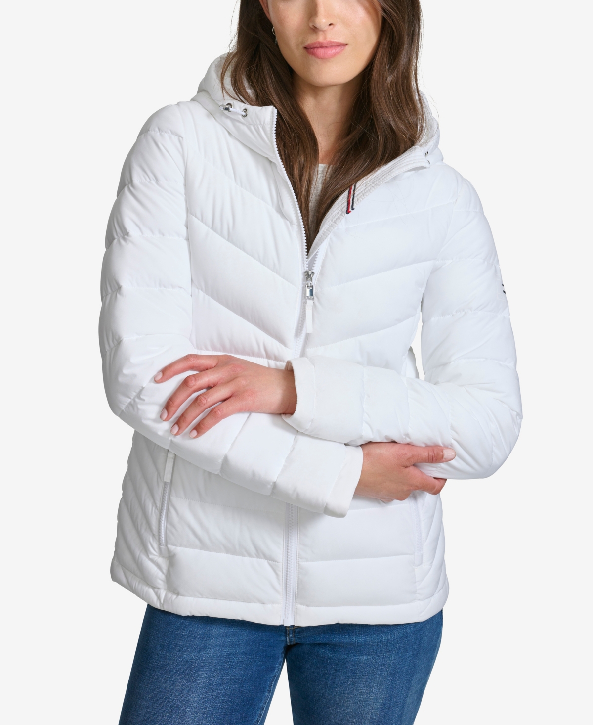 Click here for Tommy Hilfiger Womens Long Sleeves Hooded Puffer J... prices