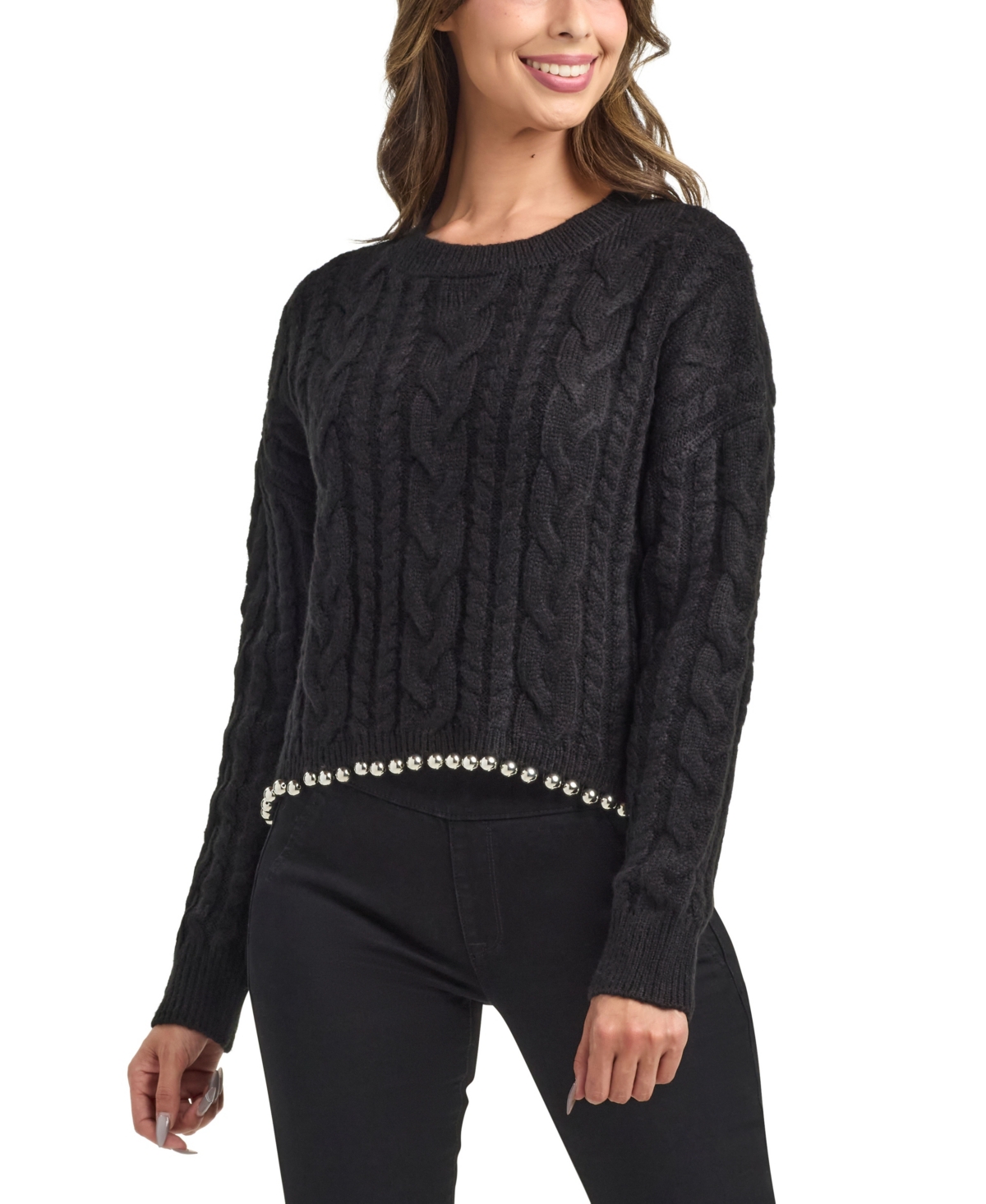 Click here for Bcx Womens Crew Neck Pull-On Sweater - Black prices