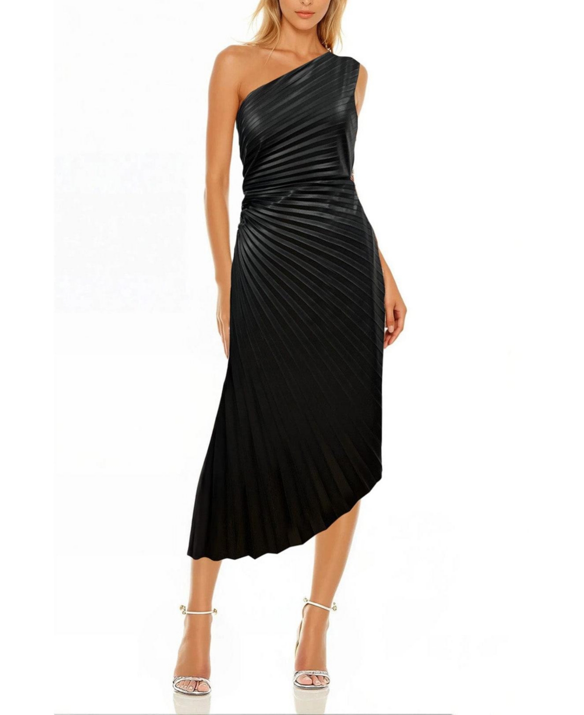 Click here for ONE33 Social Womens The Alana Black Pleated One-Sh... prices