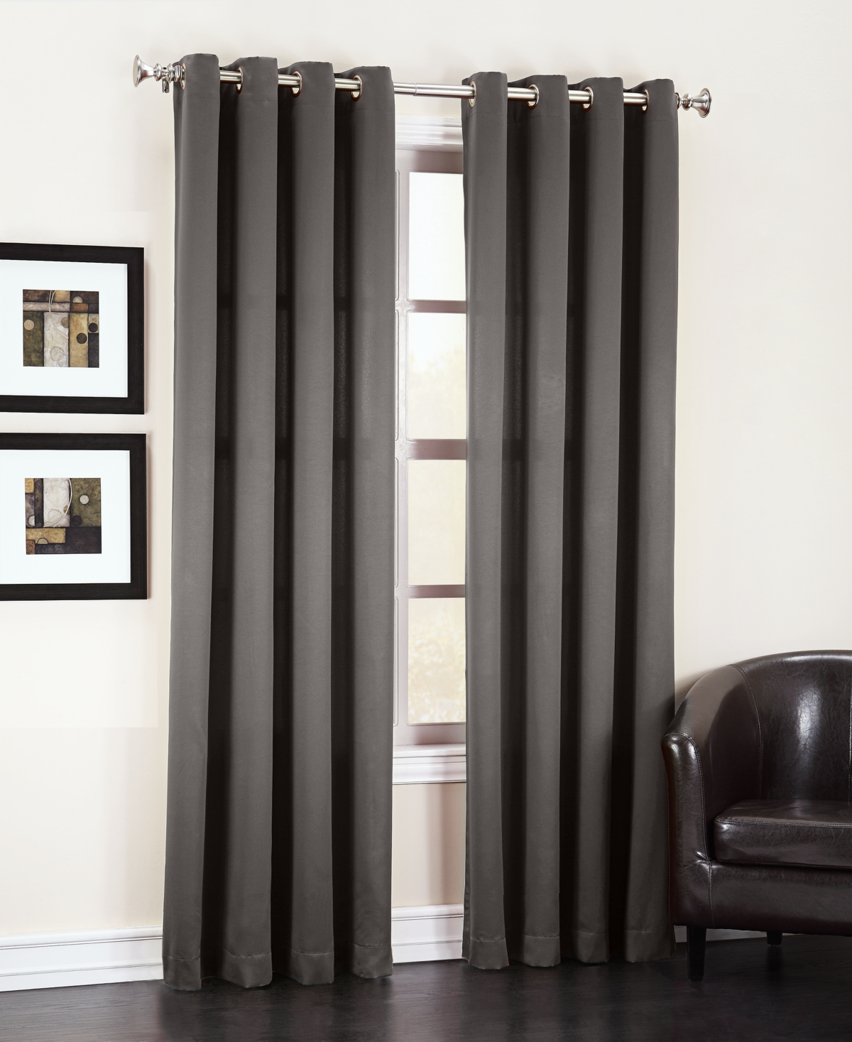Click here for Room Darkening Grommet Curtain Panel - Steel prices