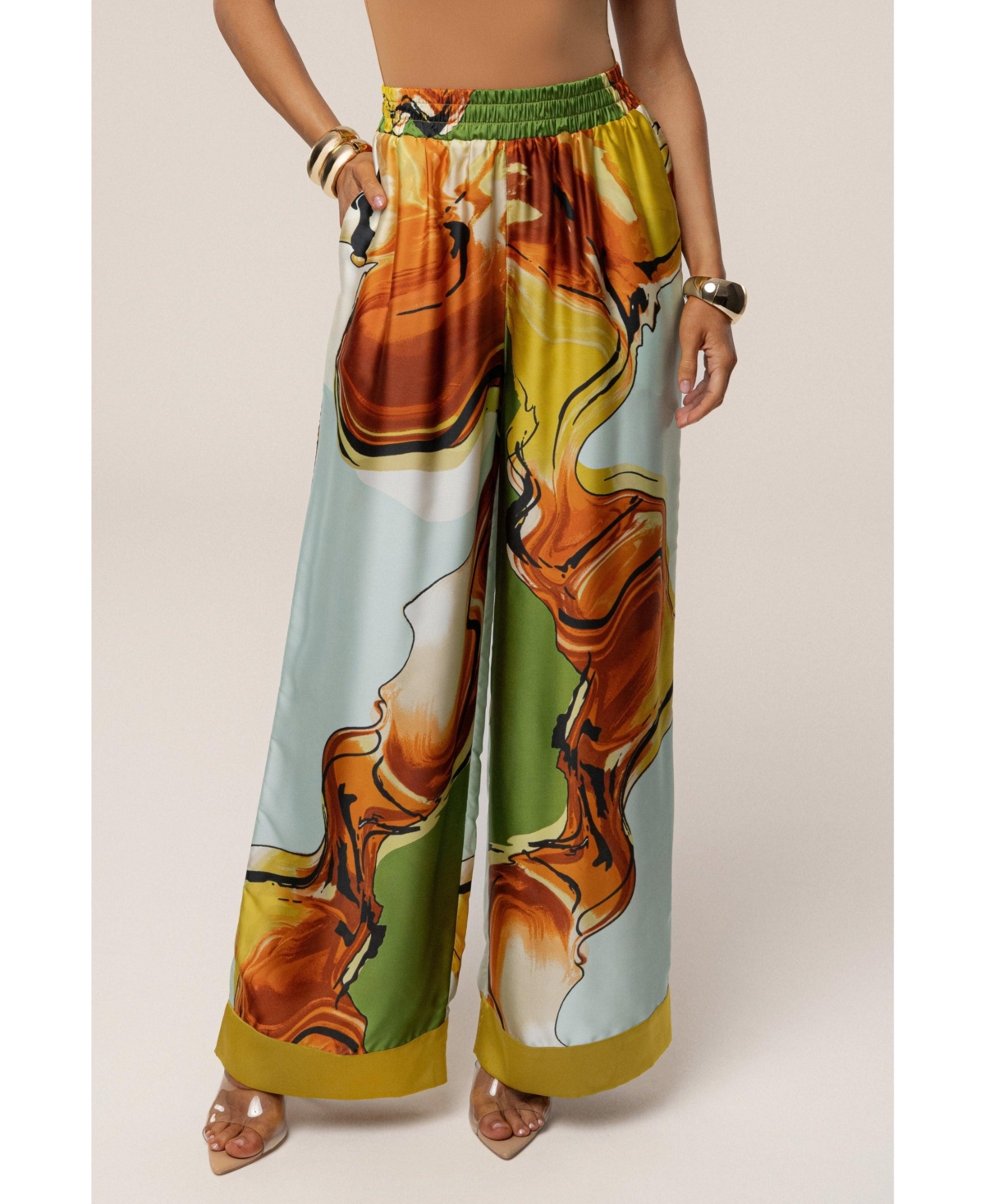 Click here for Jluxlabel Womens Jet Set Wide Leg Pants - Green tr... prices