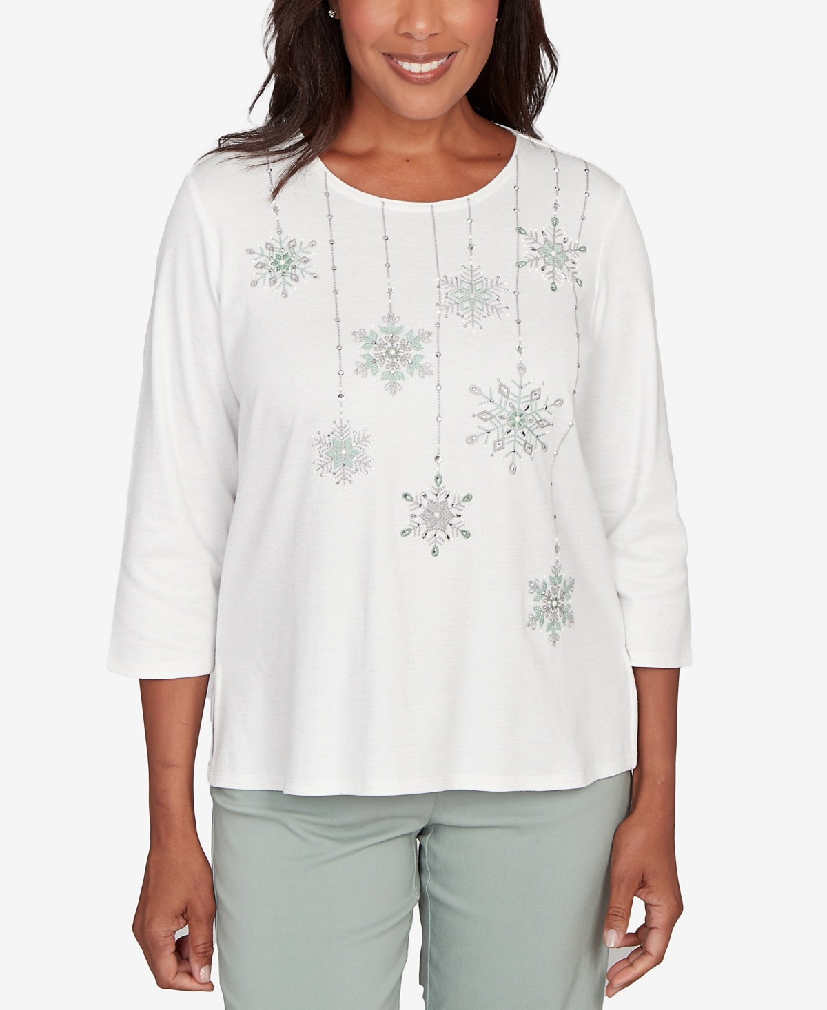 Click here for Alfred Dunner Stockbridge Snowflake Mother of Pear... prices